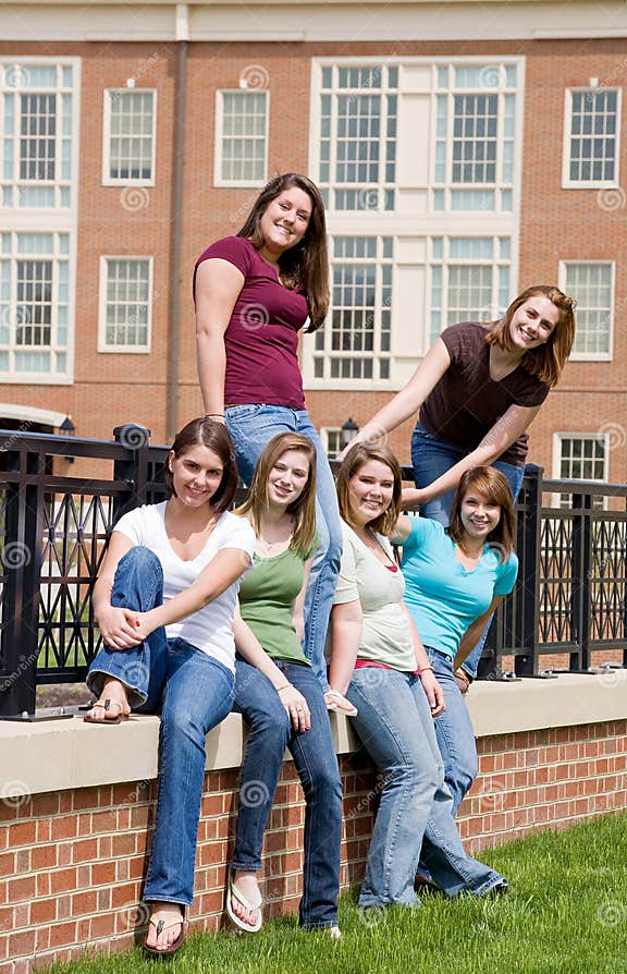 Group of College Girls stock photo. Image of campuses - 9331798