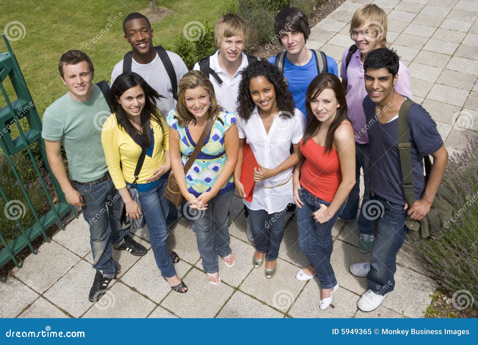 Group of College Students on Campus Stock Image - Image of american ...