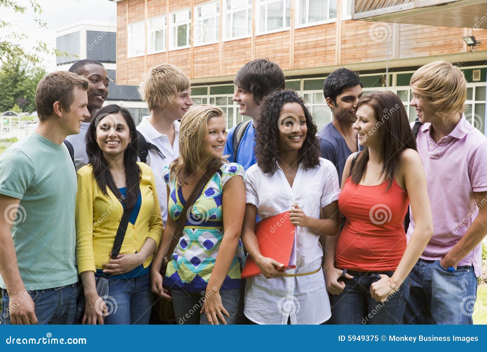 Group of College Students on Campus Stock Image - Image of higher ...