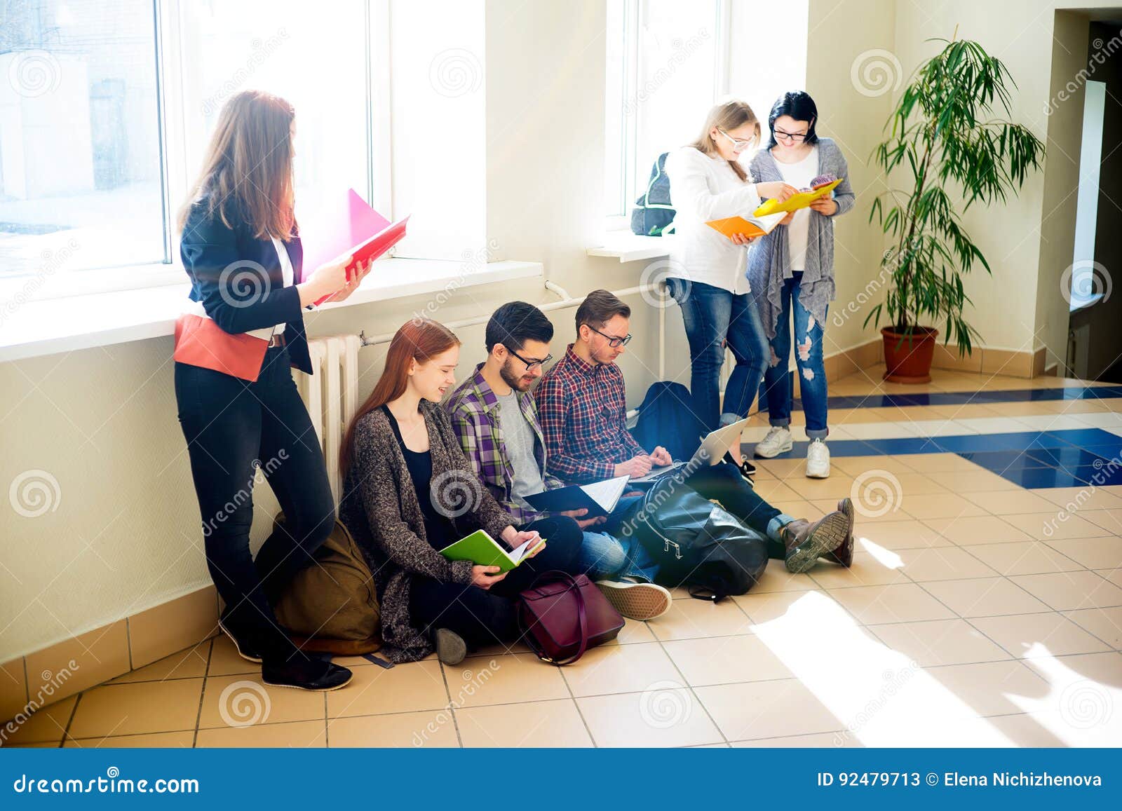 Group of college students stock image. Image of education - 92479713