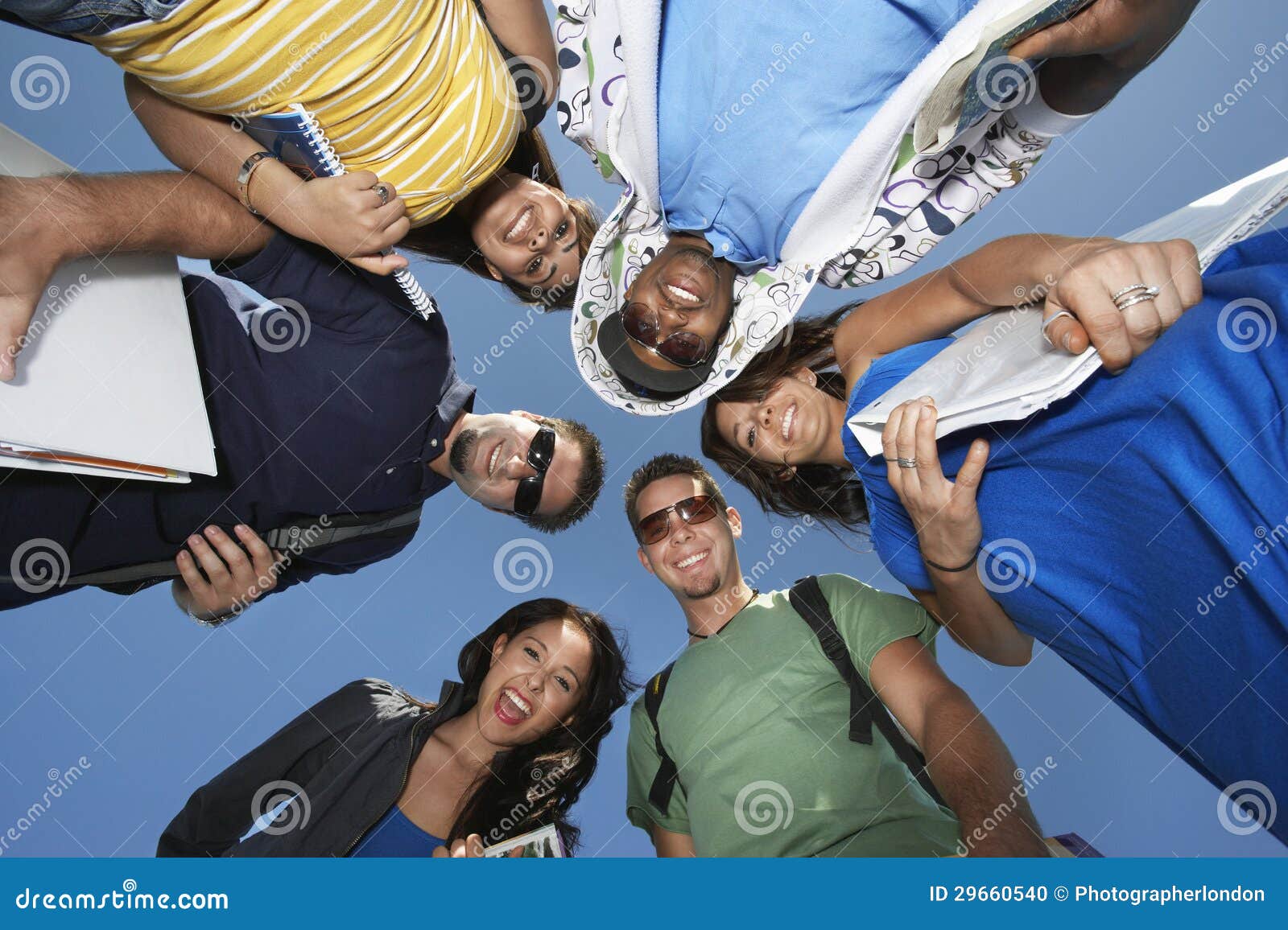 Group of College Students in Circle Stock Photo - Image of caucasian ...