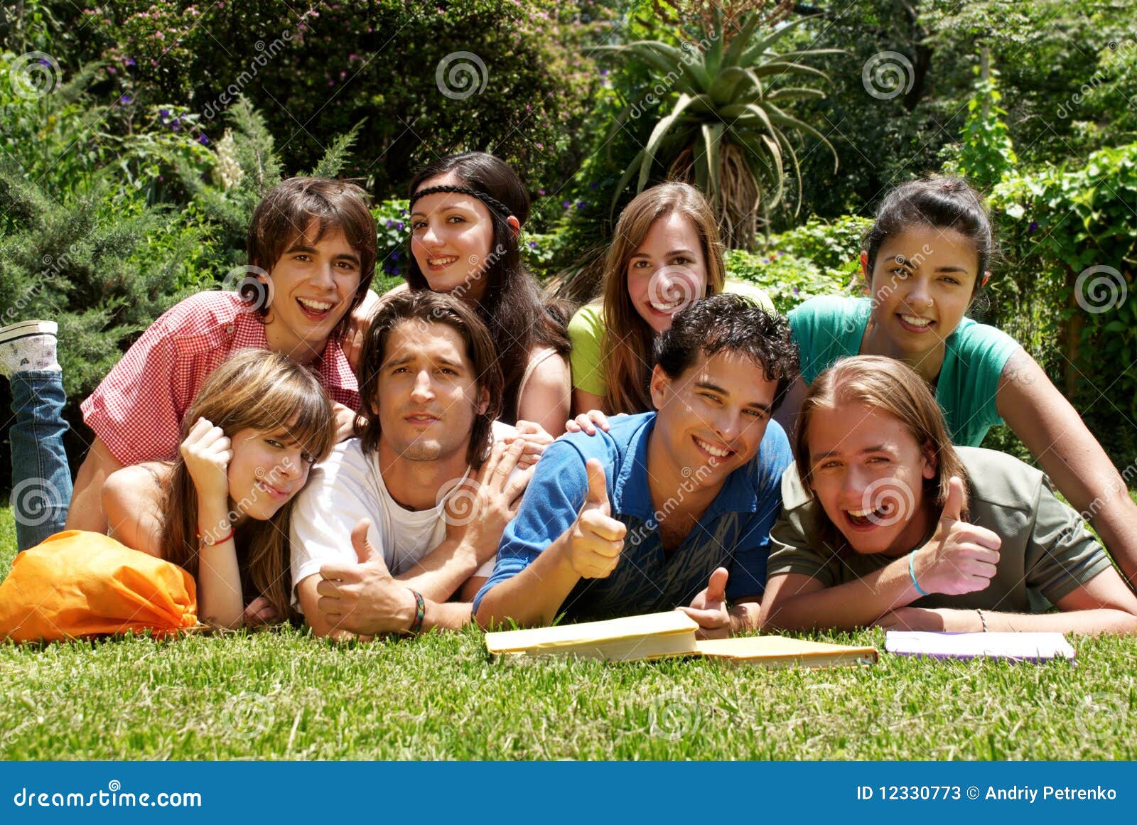 Group of College Students Outdoors Stock Image - Image of study, people ...