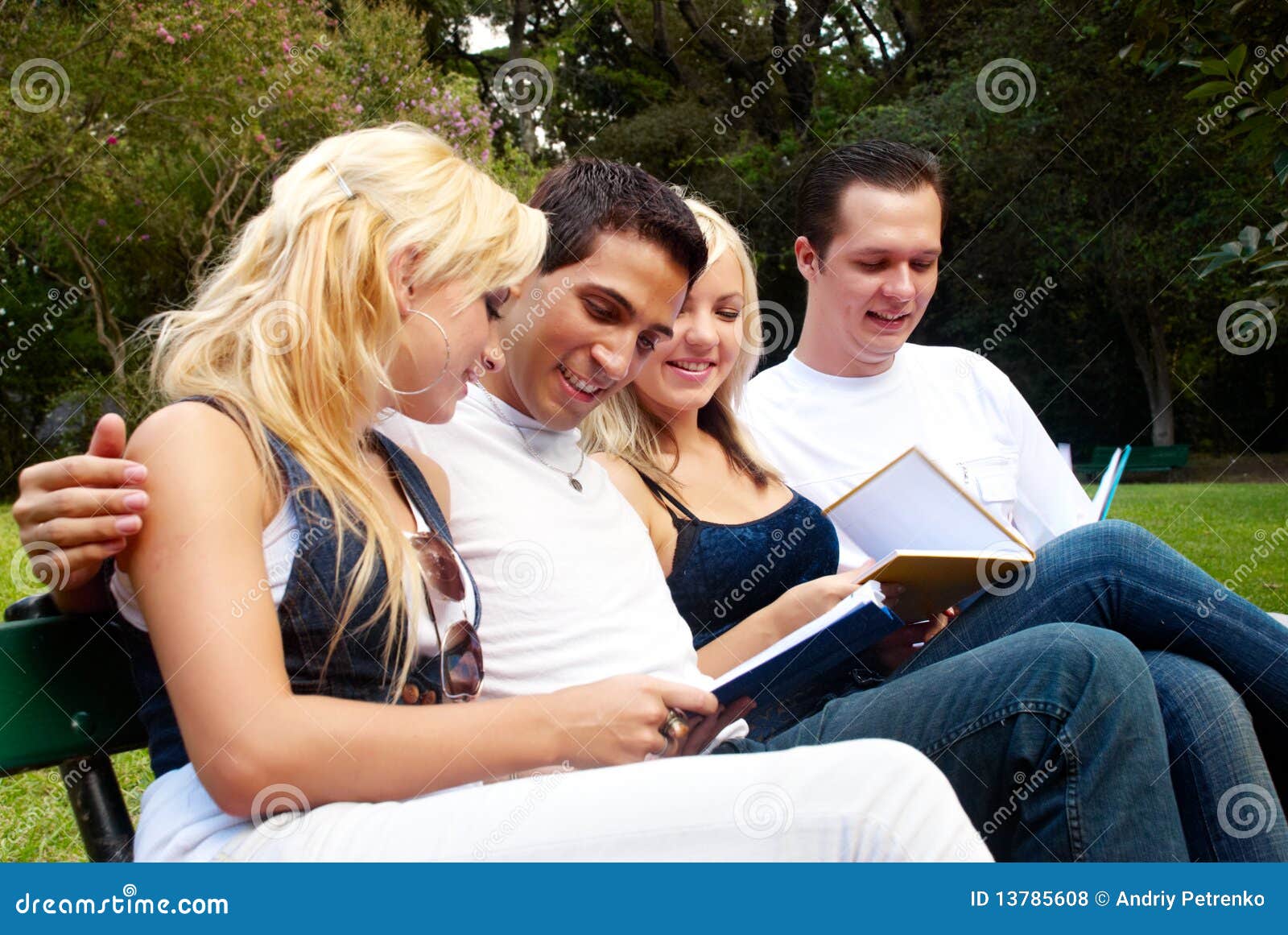 Group of College Students Outdoors Stock Photo - Image of white, school ...