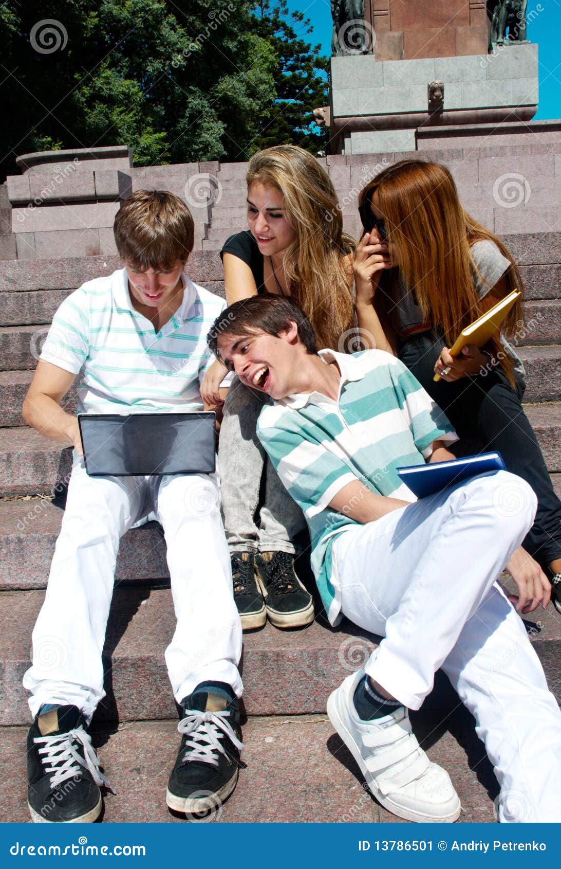 Group of College Students Outdoors Stock Image - Image of color, girl ...