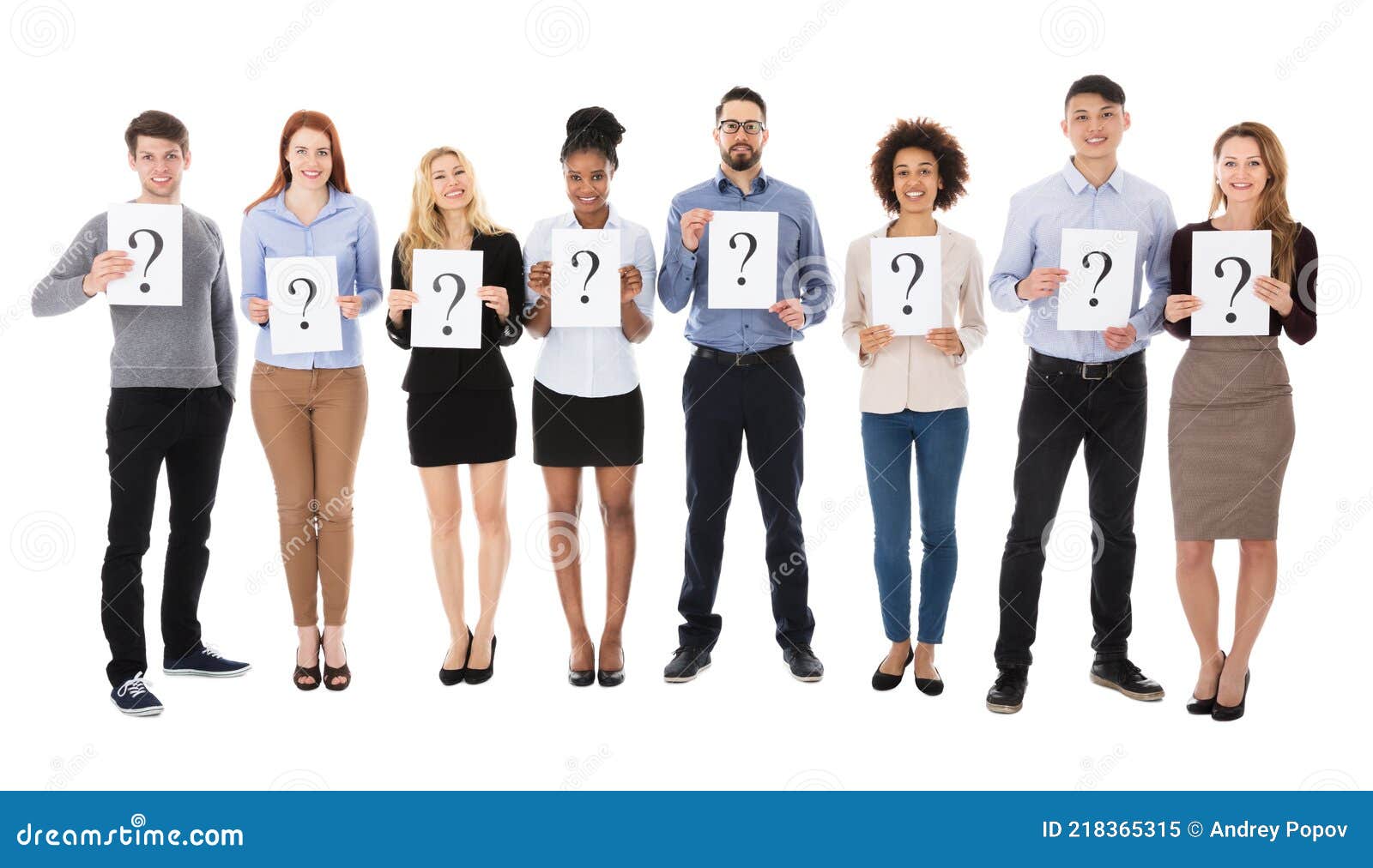 Group of College Students with Question Mark Sign Stock Image - Image ...