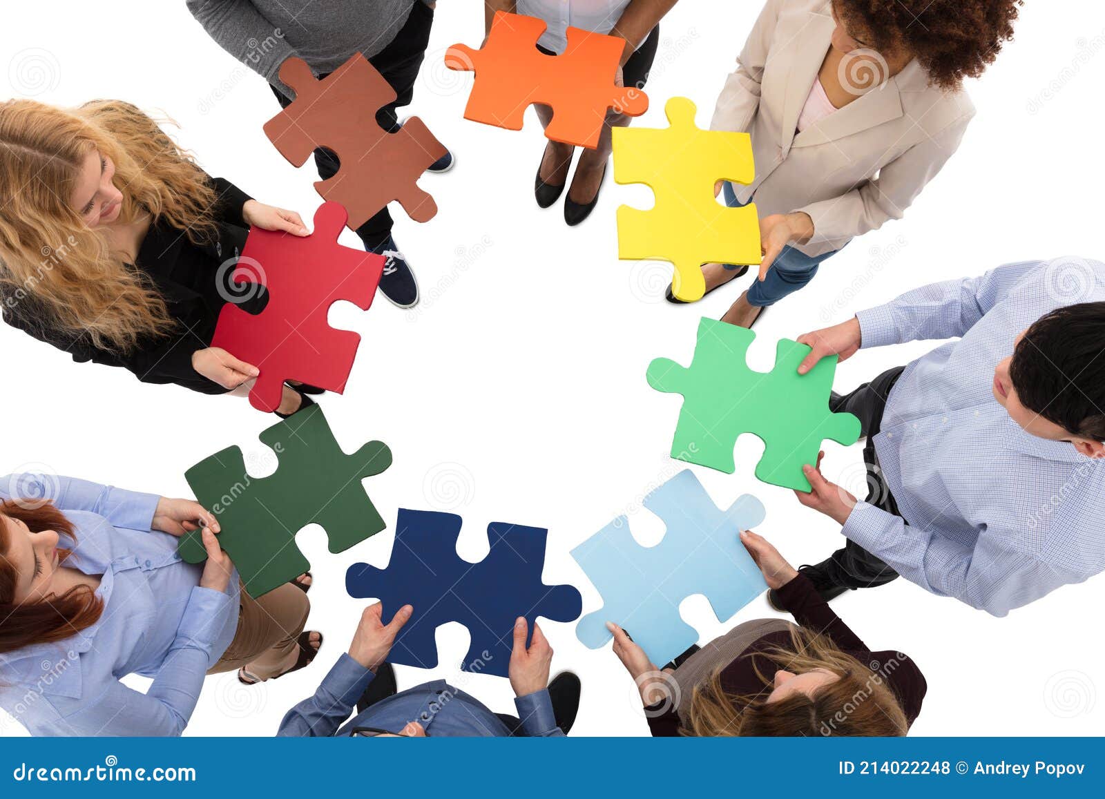 Group of College Students Solving Puzzle Stock Photo - Image of ...