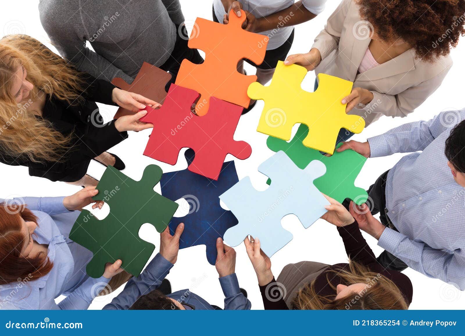 Group of College Students Solving Puzzle Stock Photo - Image of group ...