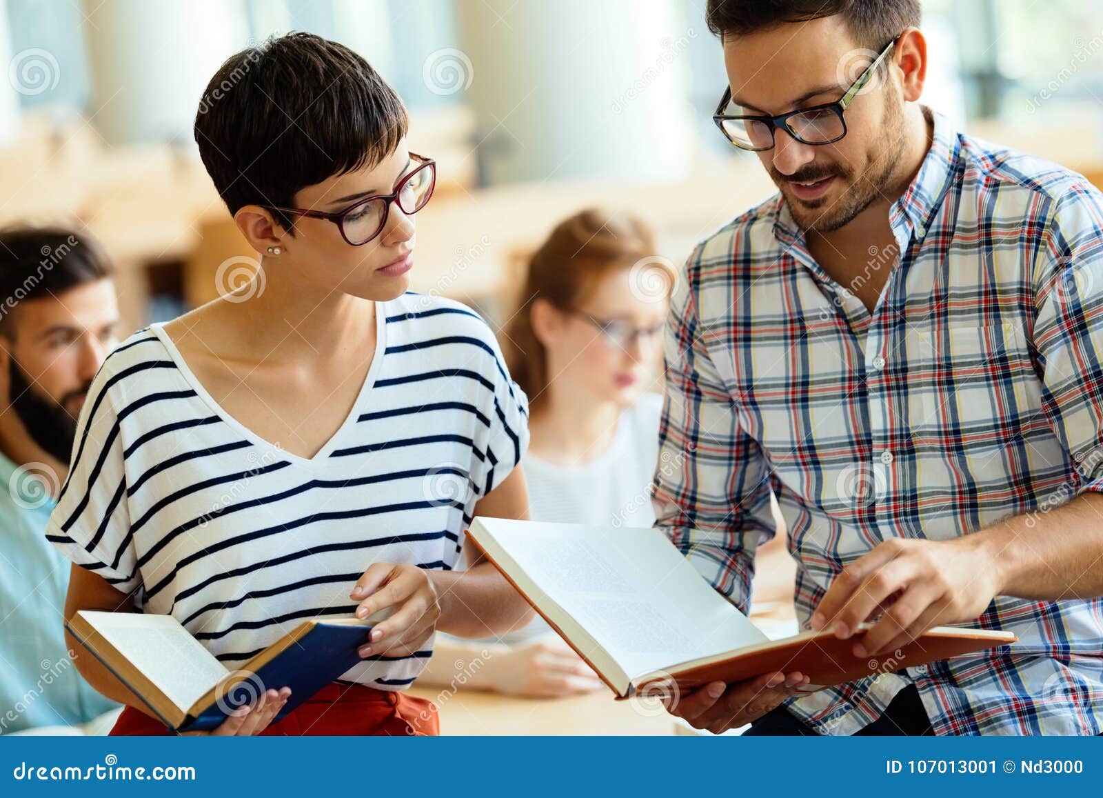 Group of College Students Studying Stock Image - Image of mixed, person ...
