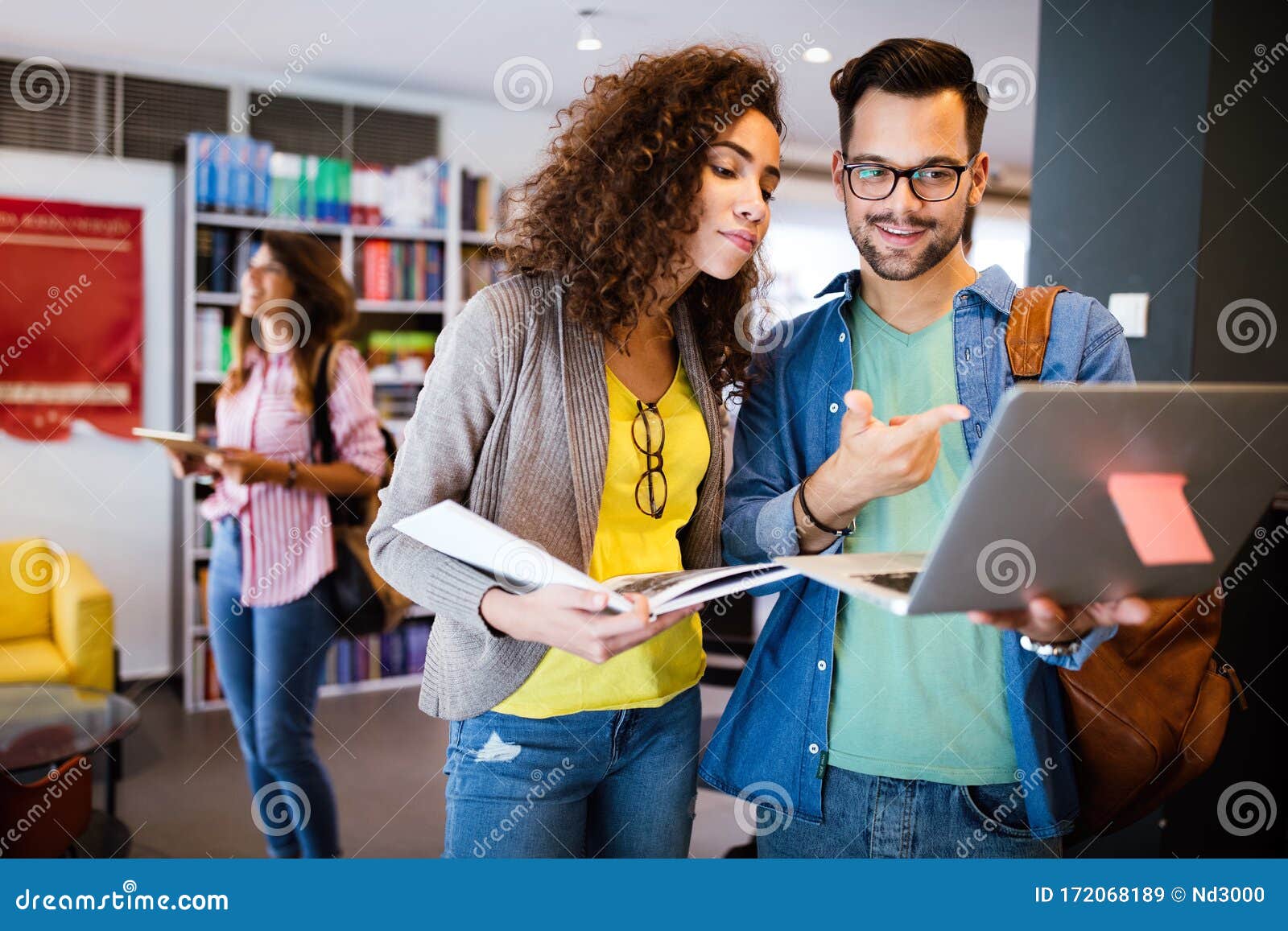 Group of College Students Studying in the School Library Stock Image ...
