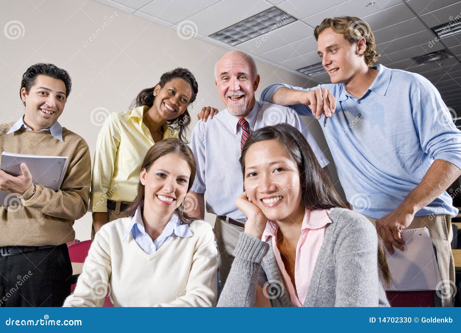 Group of College Students and Teacher in Class Stock Photo - Image of ...