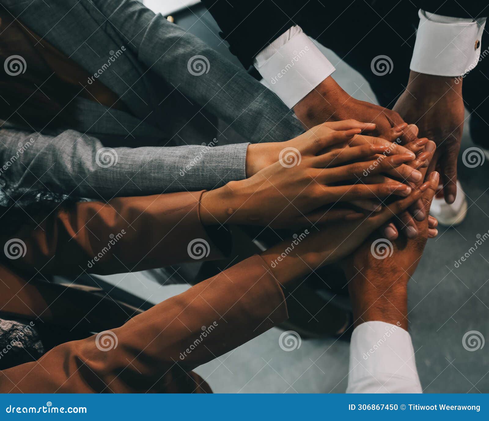 Group of College Touch Hands for Unity Group To Success Business Stock ...