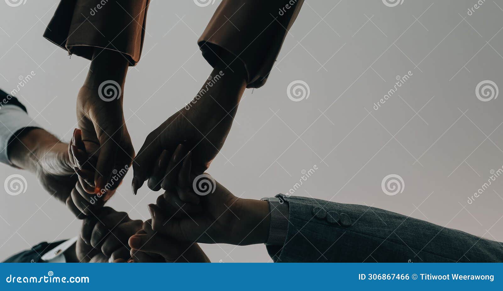 Group of College Touch Hands for Unity Group To Success Business Stock ...