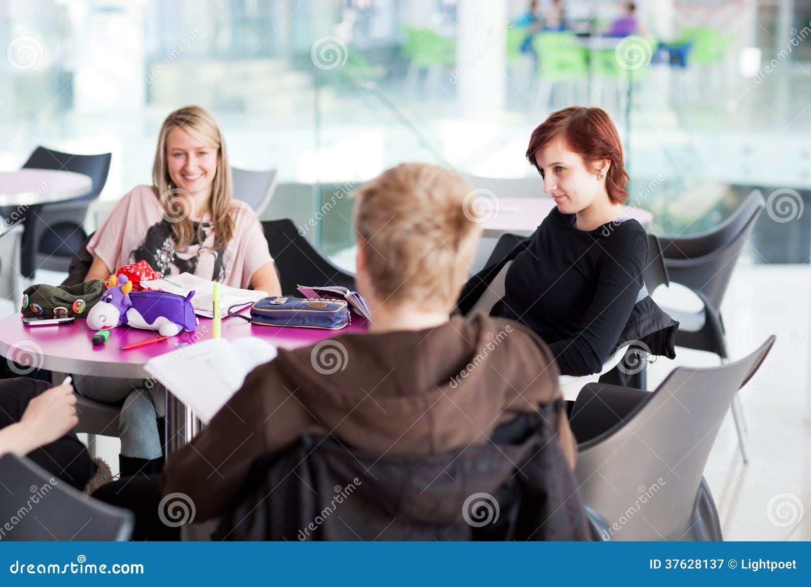 Group of College/university Students during a Brake Stock Image - Image ...