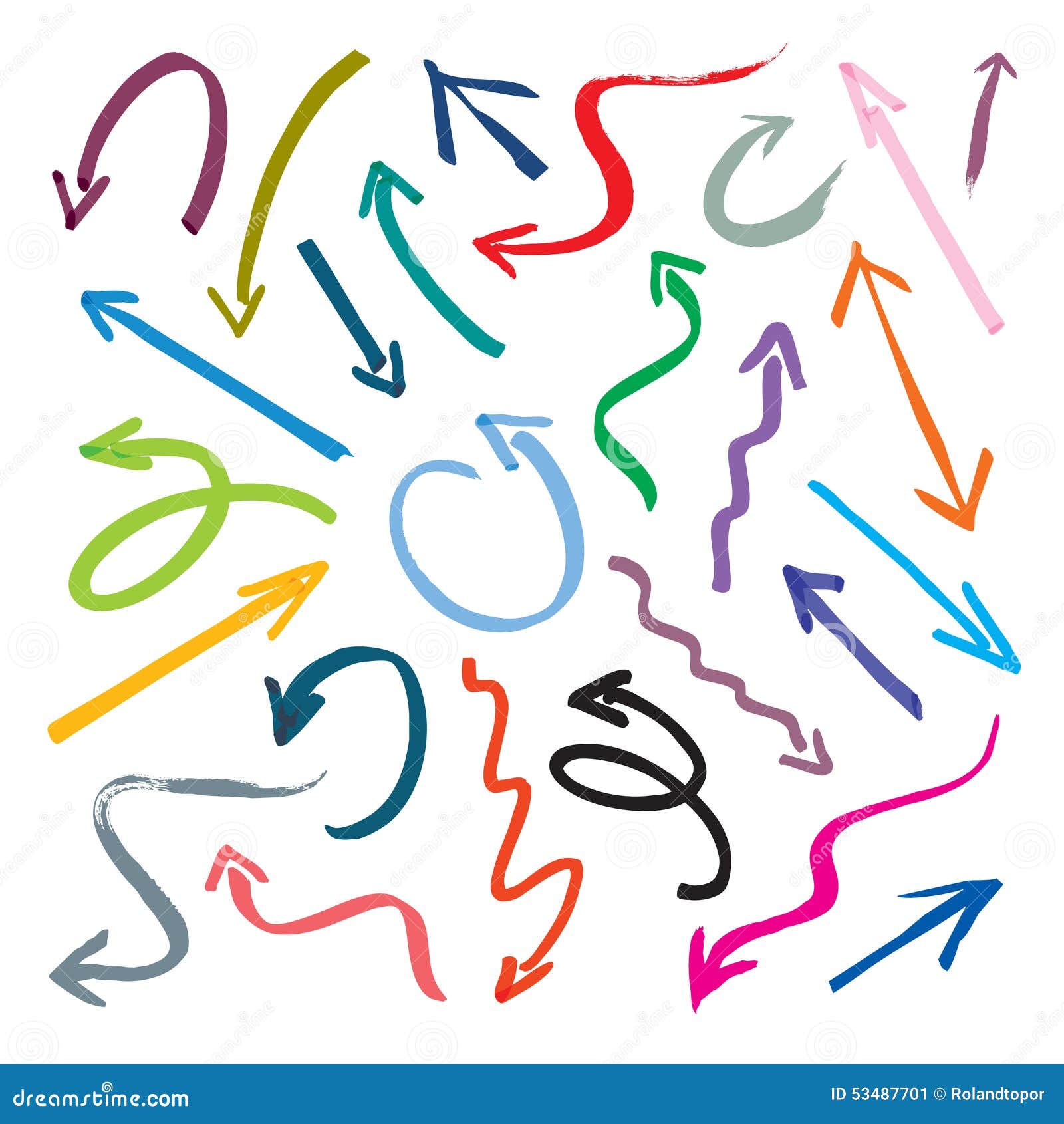 Group of color arrows stock vector. Illustration of sketchbook - 53487701