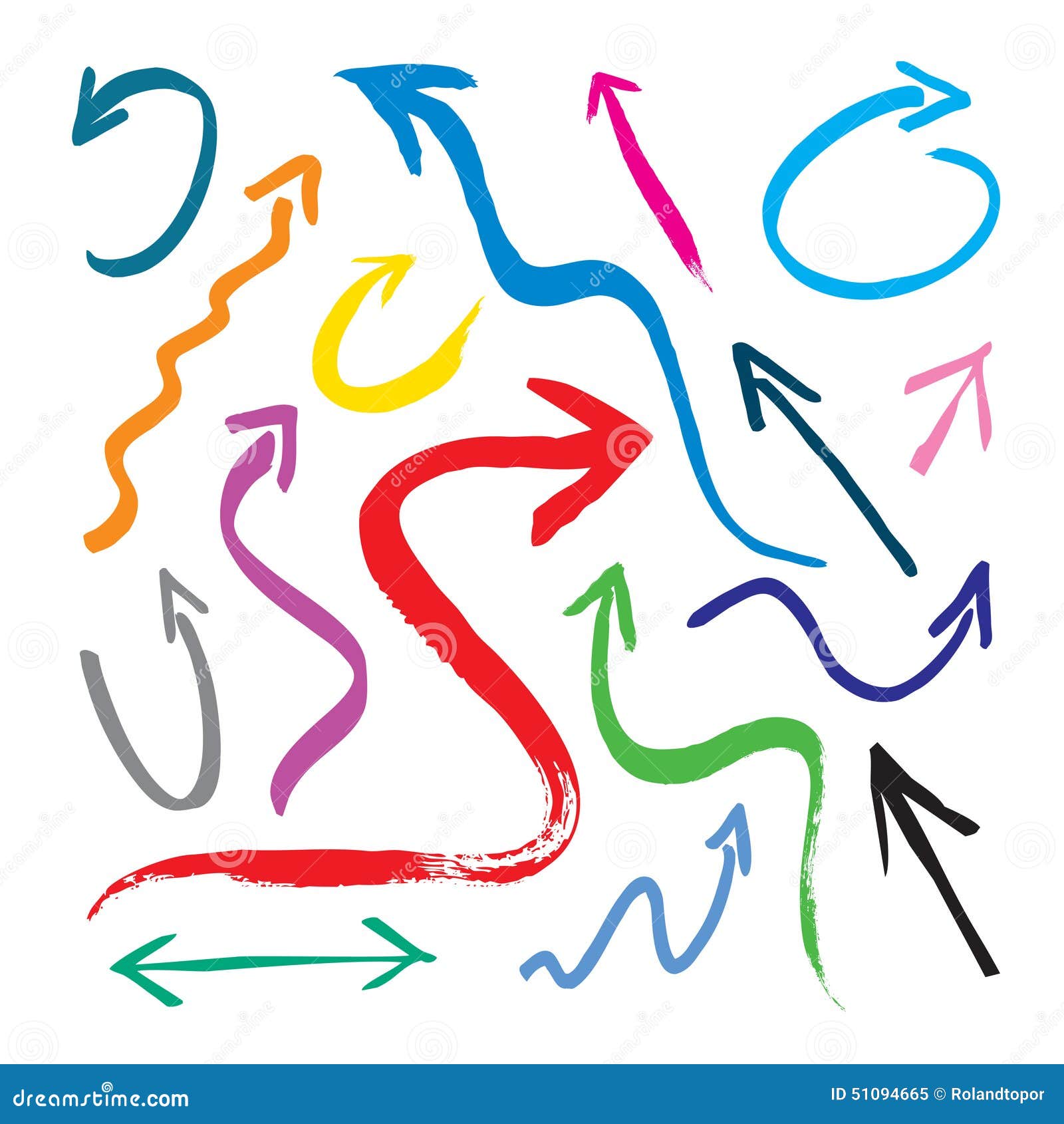 Group of color arrows stock illustration. Illustration of signs - 51094665