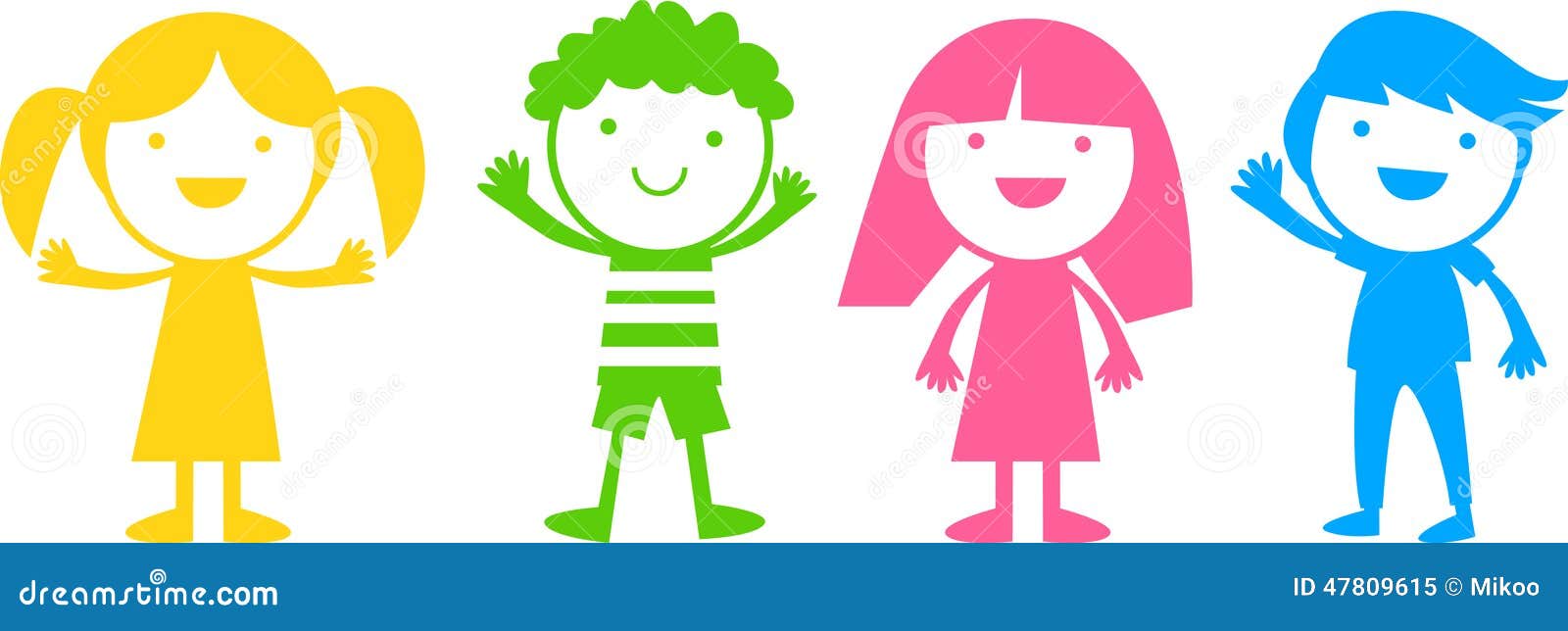 Group of color children stock vector. Illustration of child - 47809615