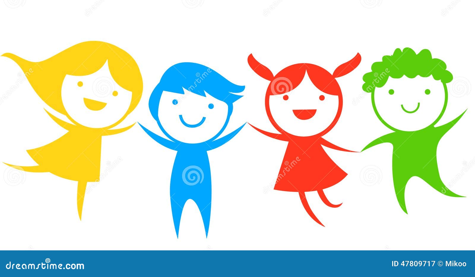 Group of color children stock vector. Illustration of cute - 47809717