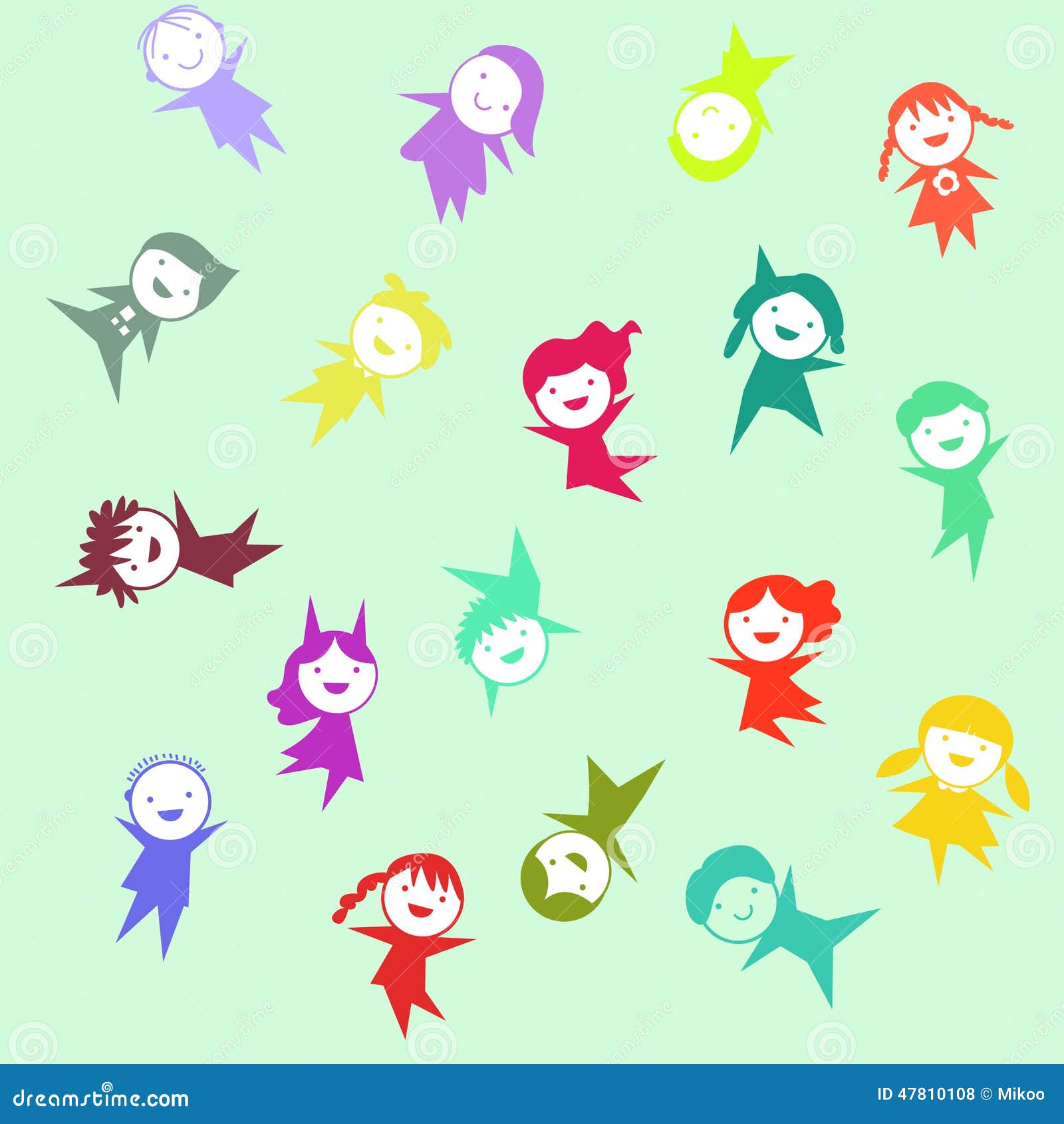 Group of color children stock vector. Illustration of human - 47810108