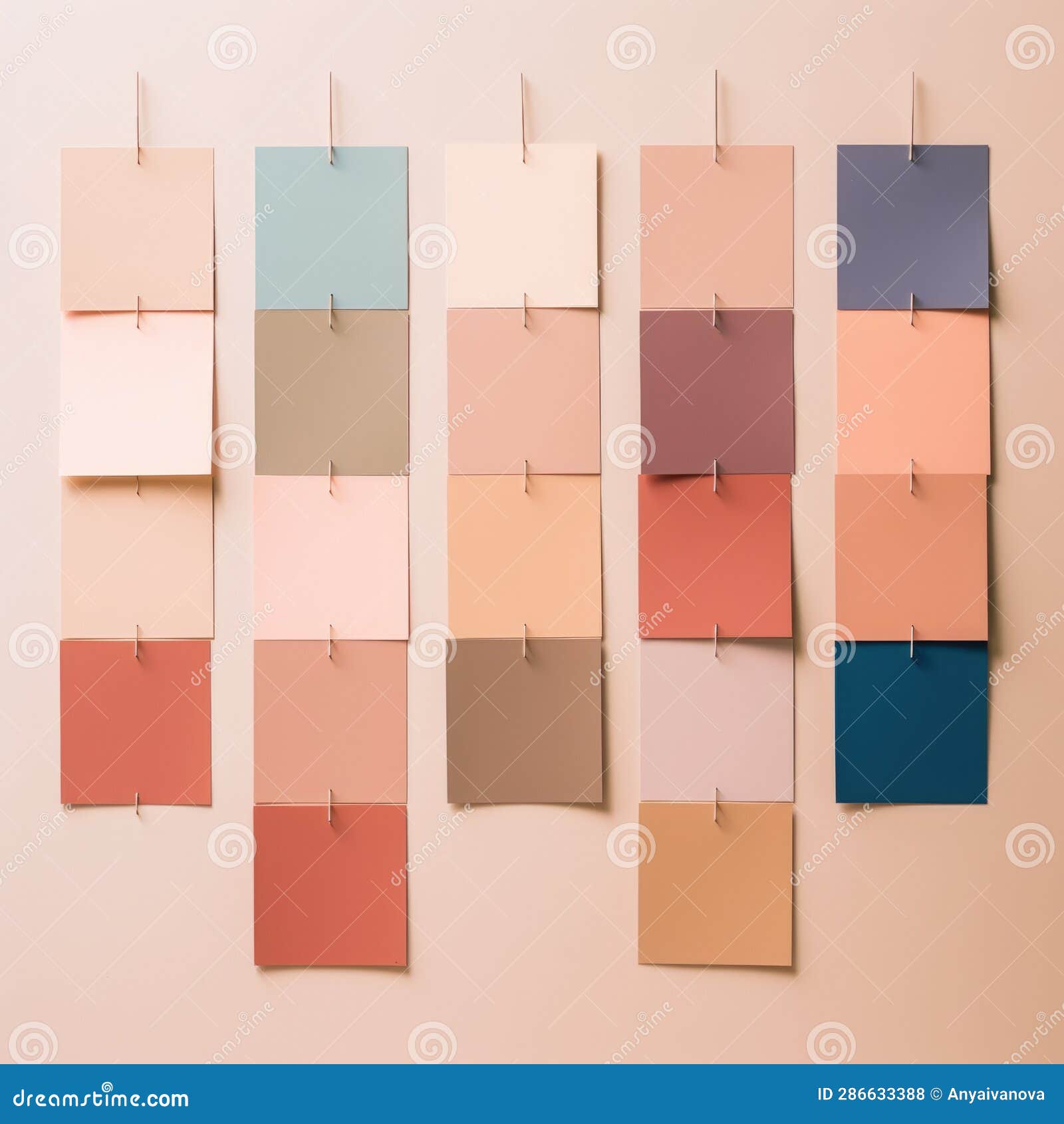 A Group of Color Swatches Hanging on a Wall. Stock Illustration ...