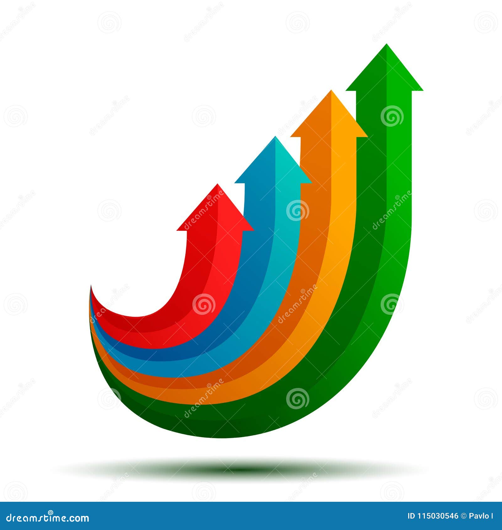 Group Colored Arrows Directed Upwards Stock Vector - Illustration of ...