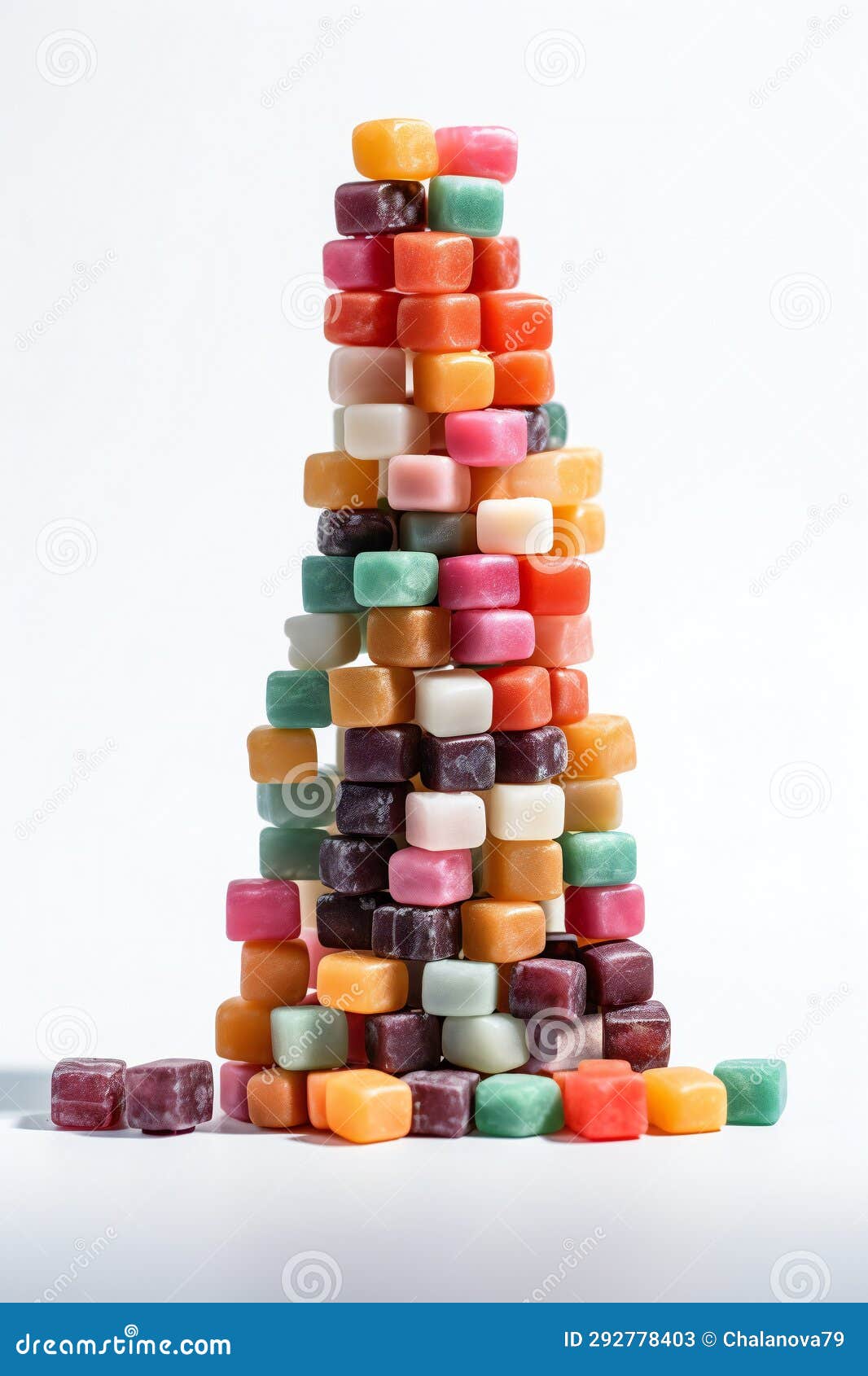 Group of Colored Candies on a White Background. Stack of Candies Stock ...