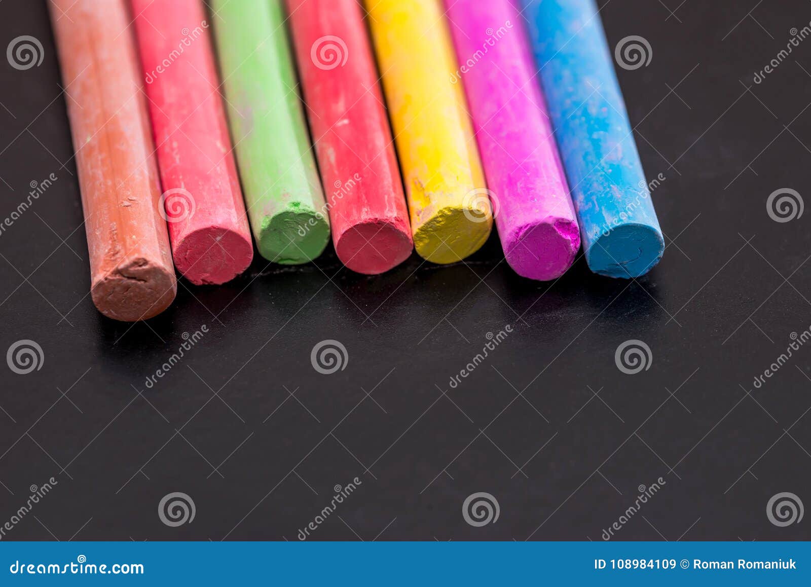 Group of Colored Chalk To Draw Stock Image - Image of black, artistic ...