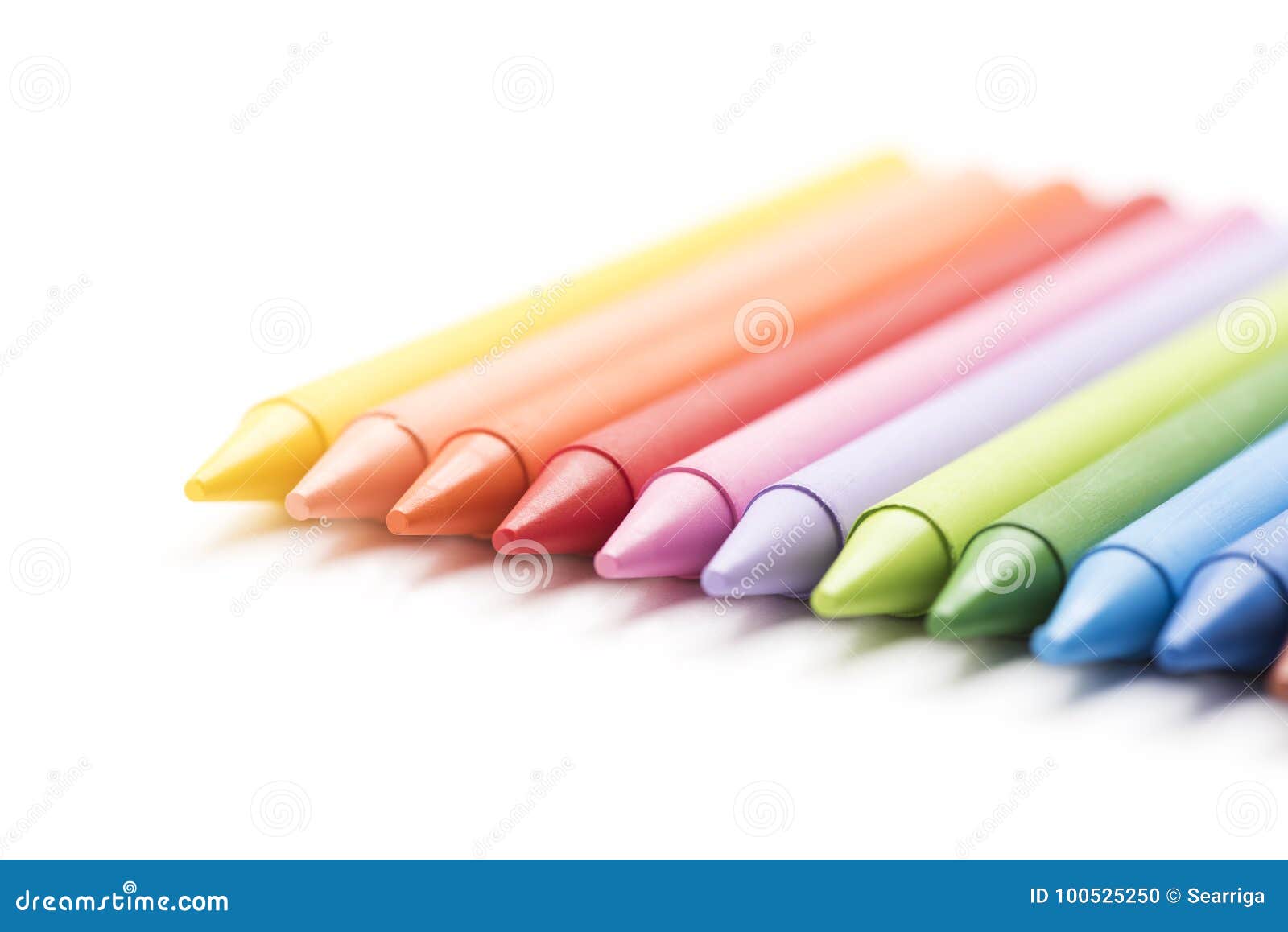 Group of Colored Crayons on White Background Stock Photo - Image of ...