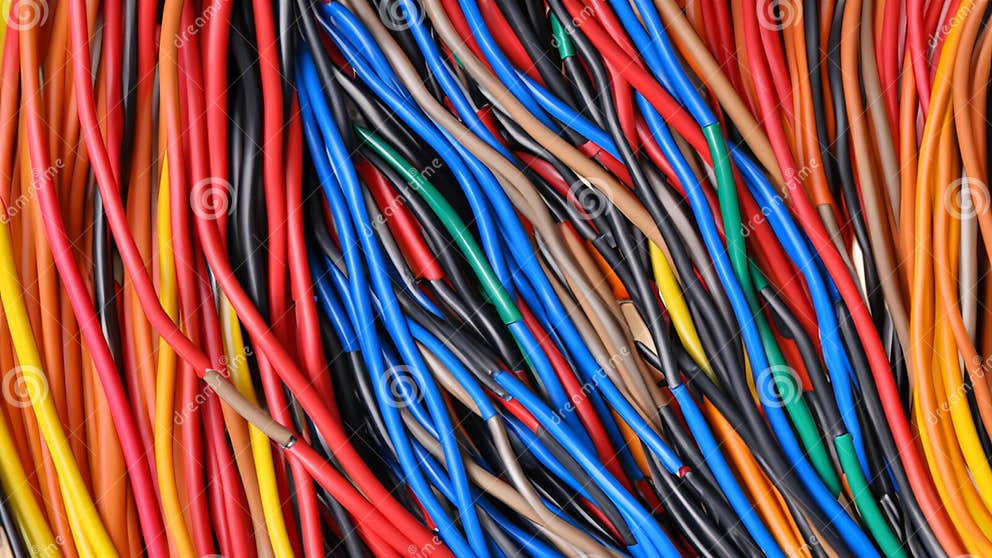 Group of Colored Electrical Cables Stock Photo - Image of abstract ...