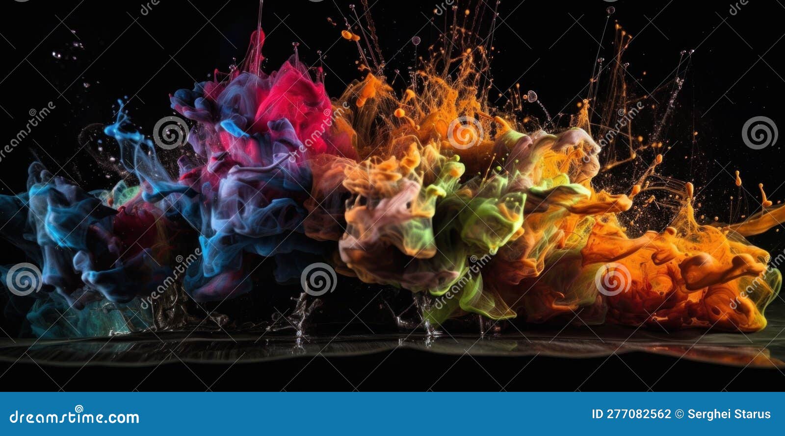 A Group of Colored Inks are Being Dropped into the Water Stock ...