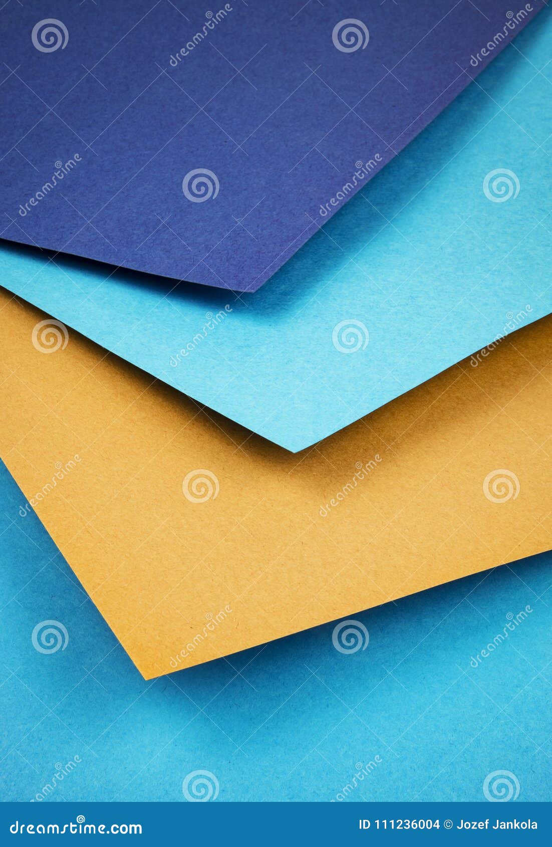 A group of colored papers stock photo. Image of perspective - 111236004