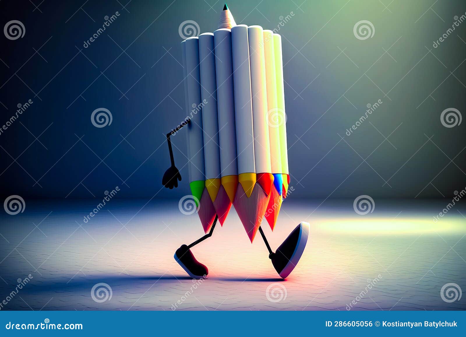 Group of Colored Pencils are Running with Light on Top of Them Stock ...