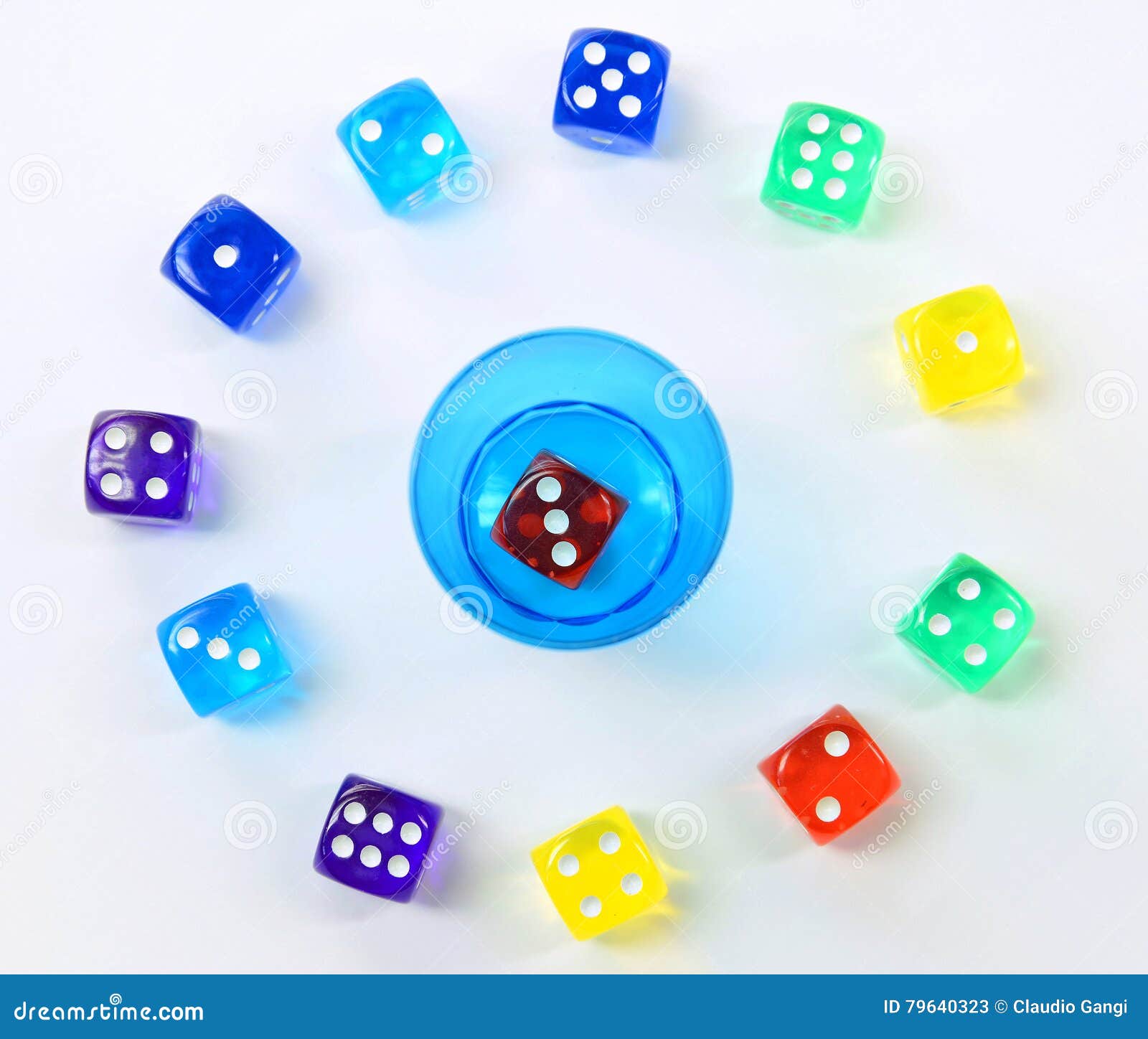 Group of Colored Plastic Dice Stock Image - Image of casino, gambling ...