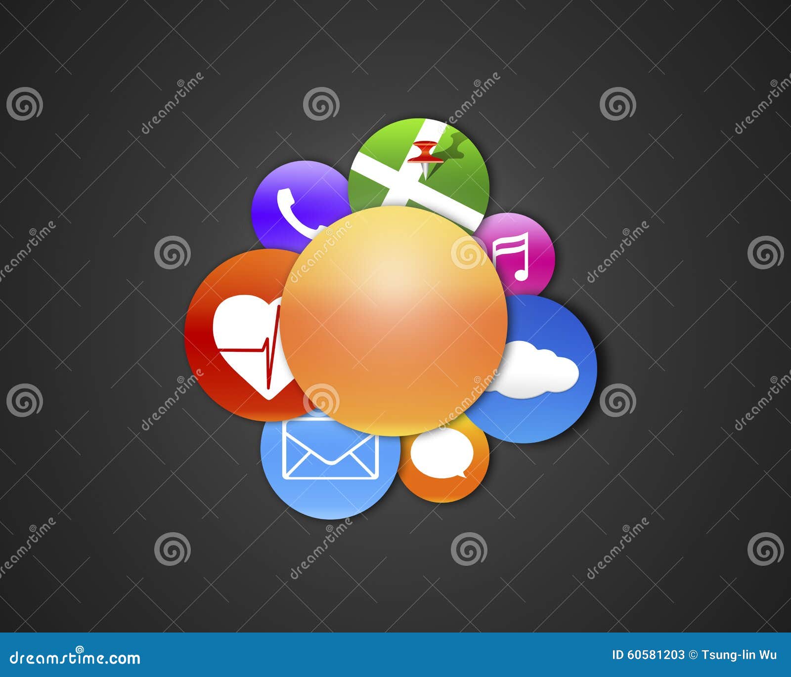 Group of colorful apps stock illustration. Illustration of computing ...