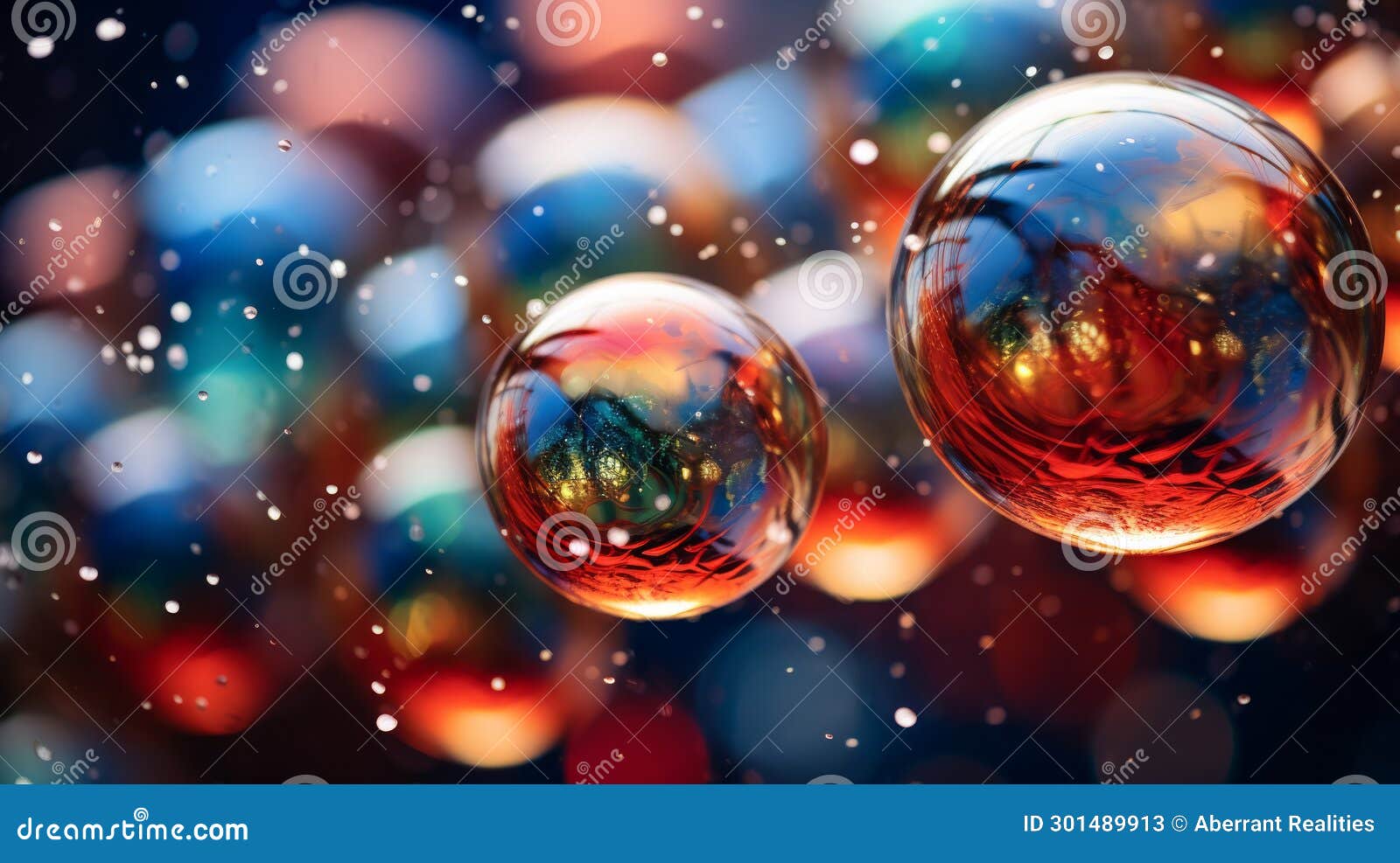 A Group of Colorful Balls Floating in the Air Stock Illustration ...