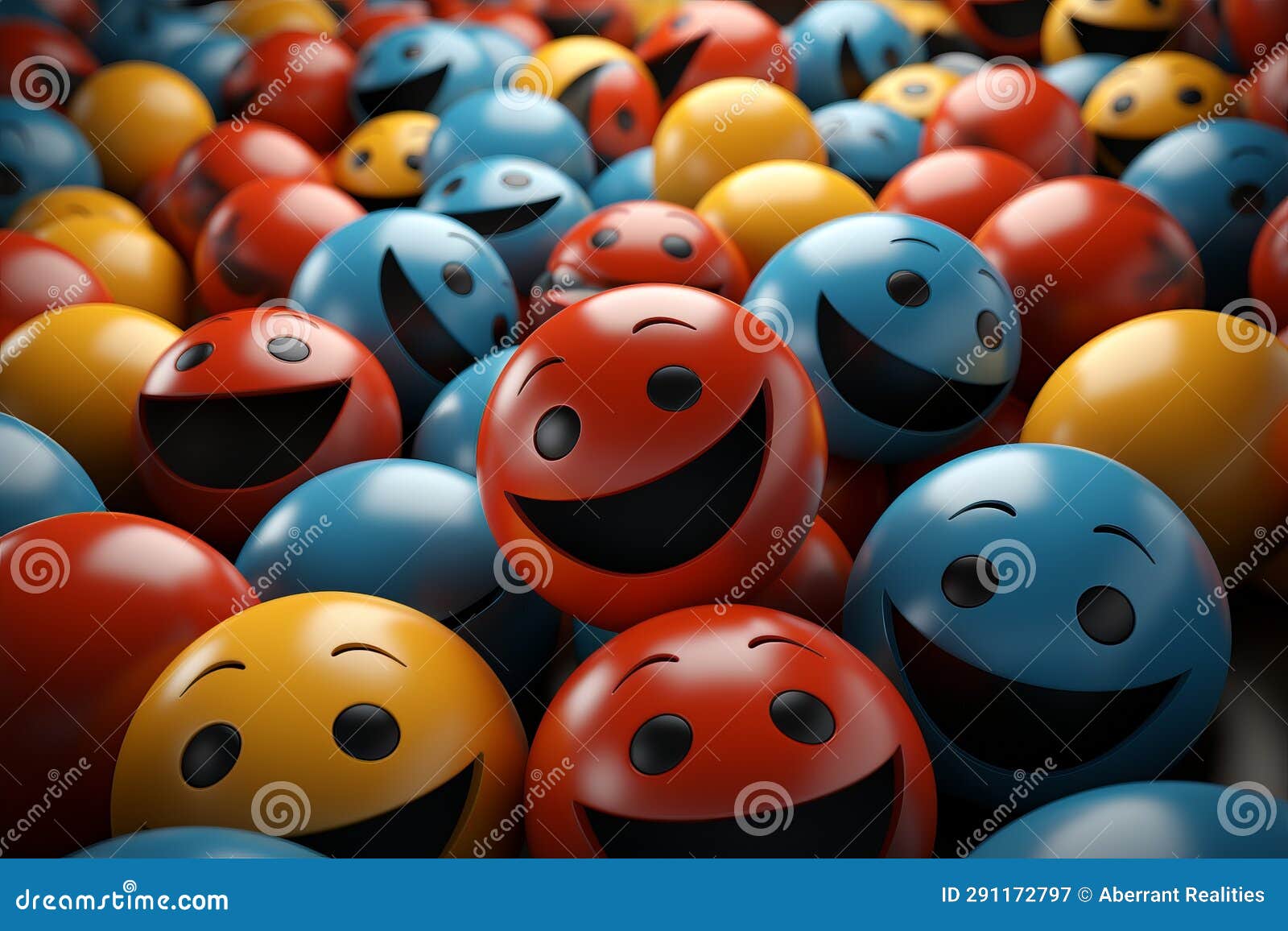 A Group of Colorful Balls with Smiley Faces on Them Stock Illustration ...