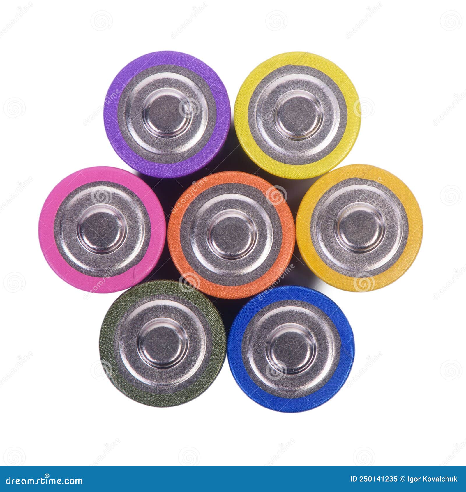 Group of Colorful Batteries Stock Image - Image of alkaline, background ...