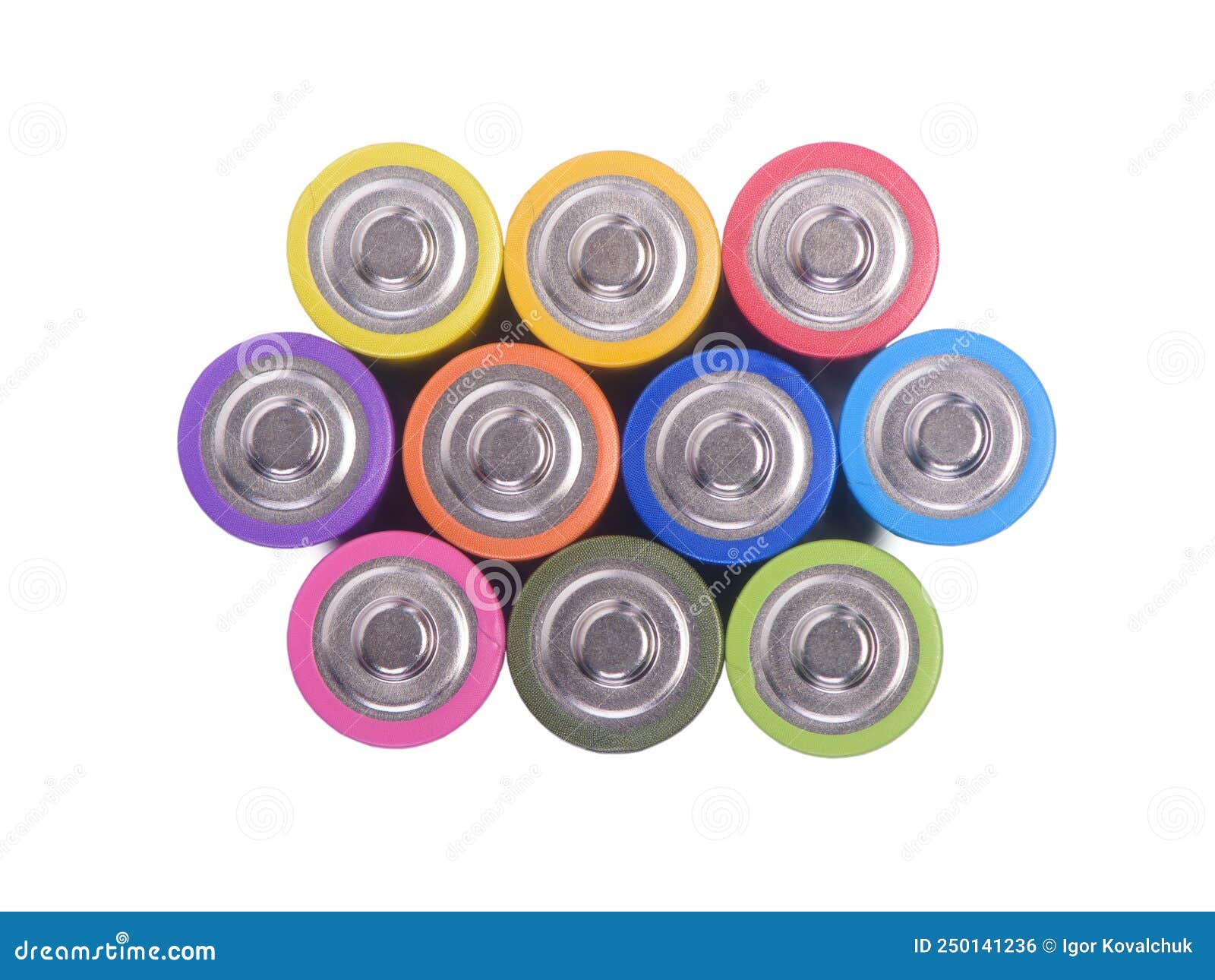 Group of Colorful Batteries Stock Photo - Image of charger, accumulator ...
