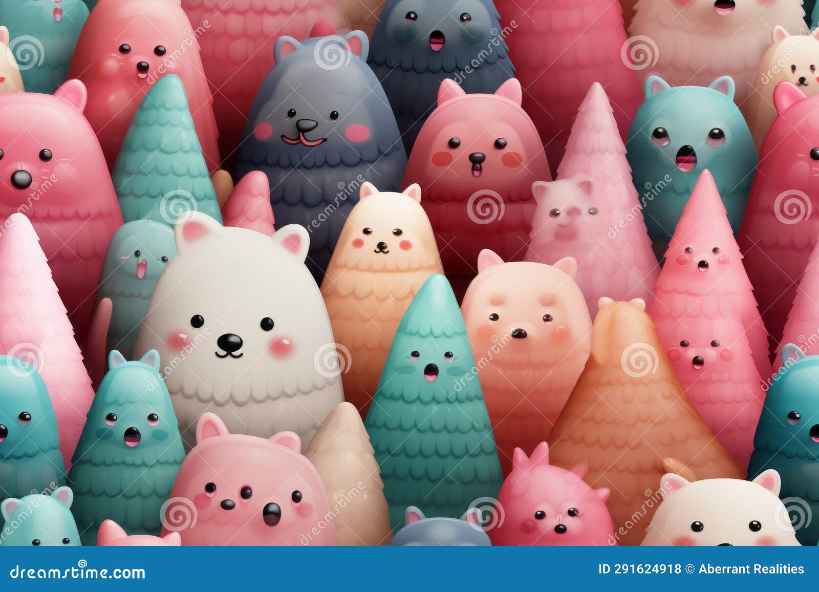 A Group of Colorful Bears are Standing in Front of Each Other Stock ...