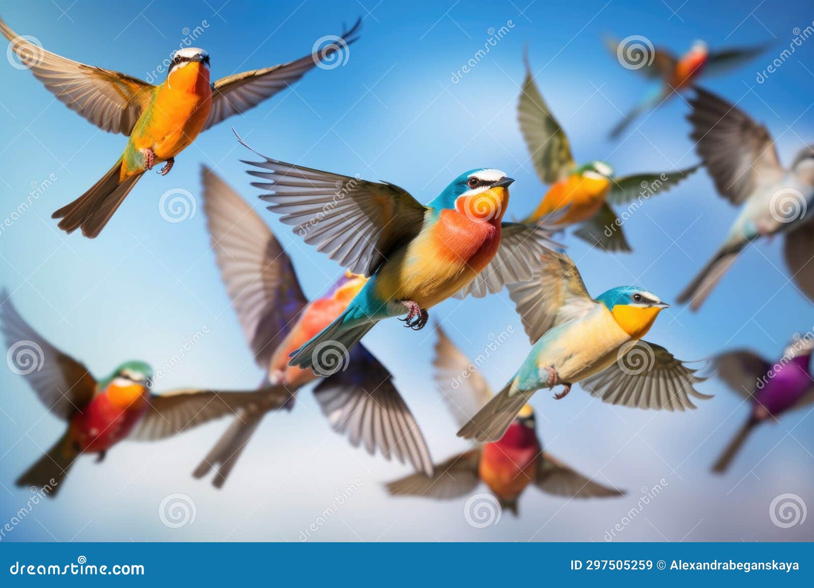 A group of colorful birds stock illustration. Illustration of jungle ...