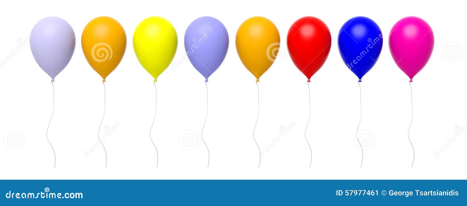 Group of Colorful Blank Balloons in a Row Stock Illustration ...