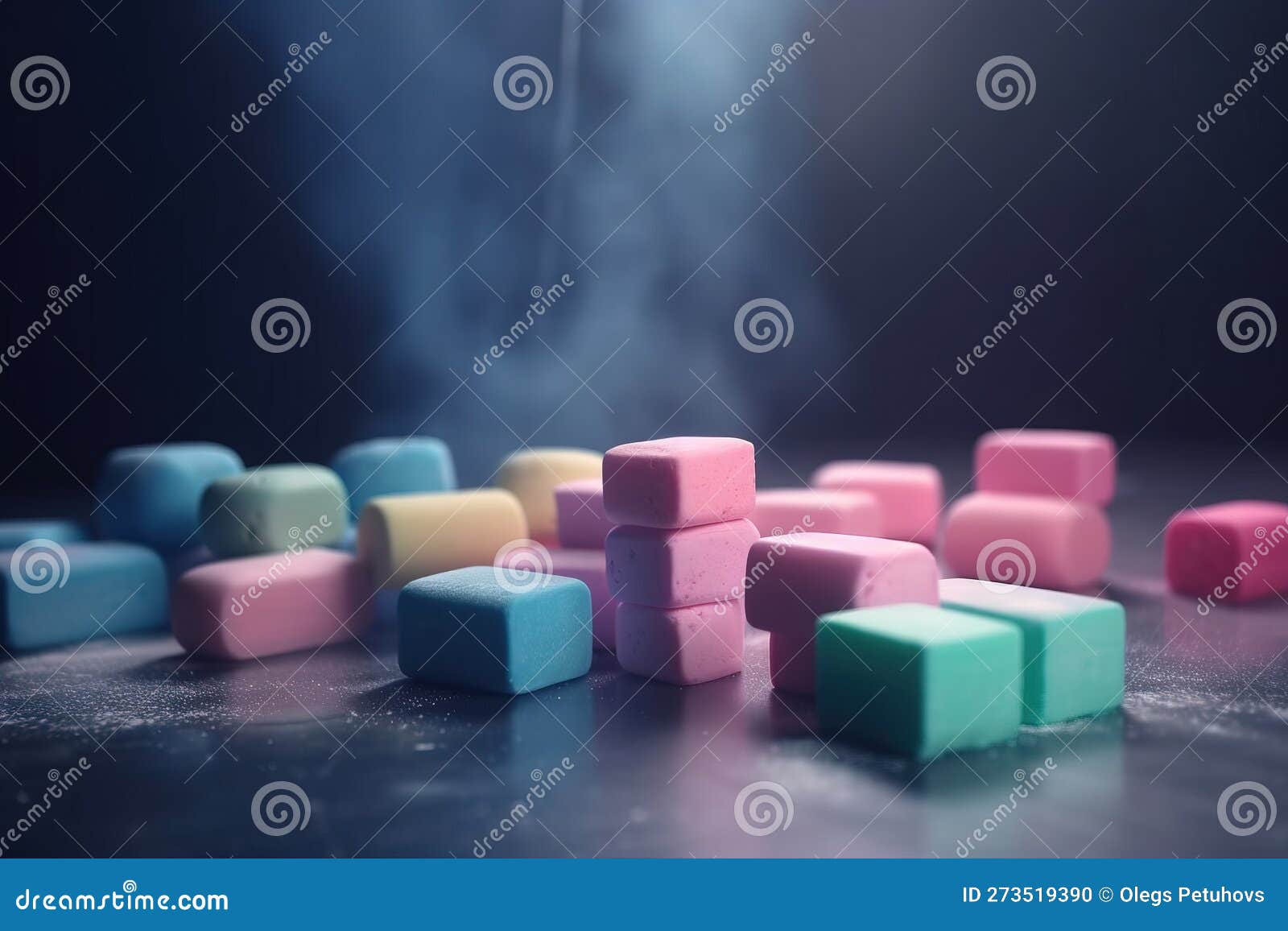 A Group of Colorful Blocks Sitting on Top of a Table Stock Photo ...