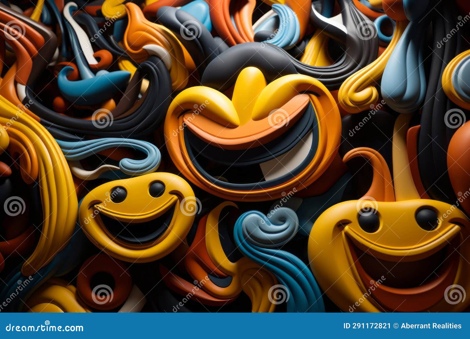 A Group of Colorful Colorful Cartoon Faces Stock Illustration ...