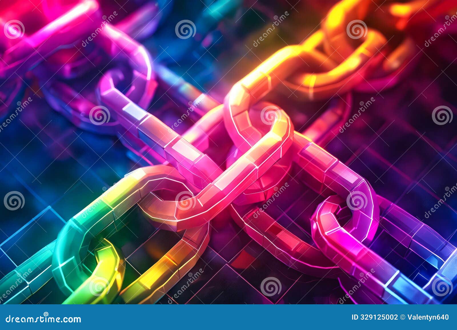 A Group of Colorful Chains that are Connected To Each Other. Generative ...