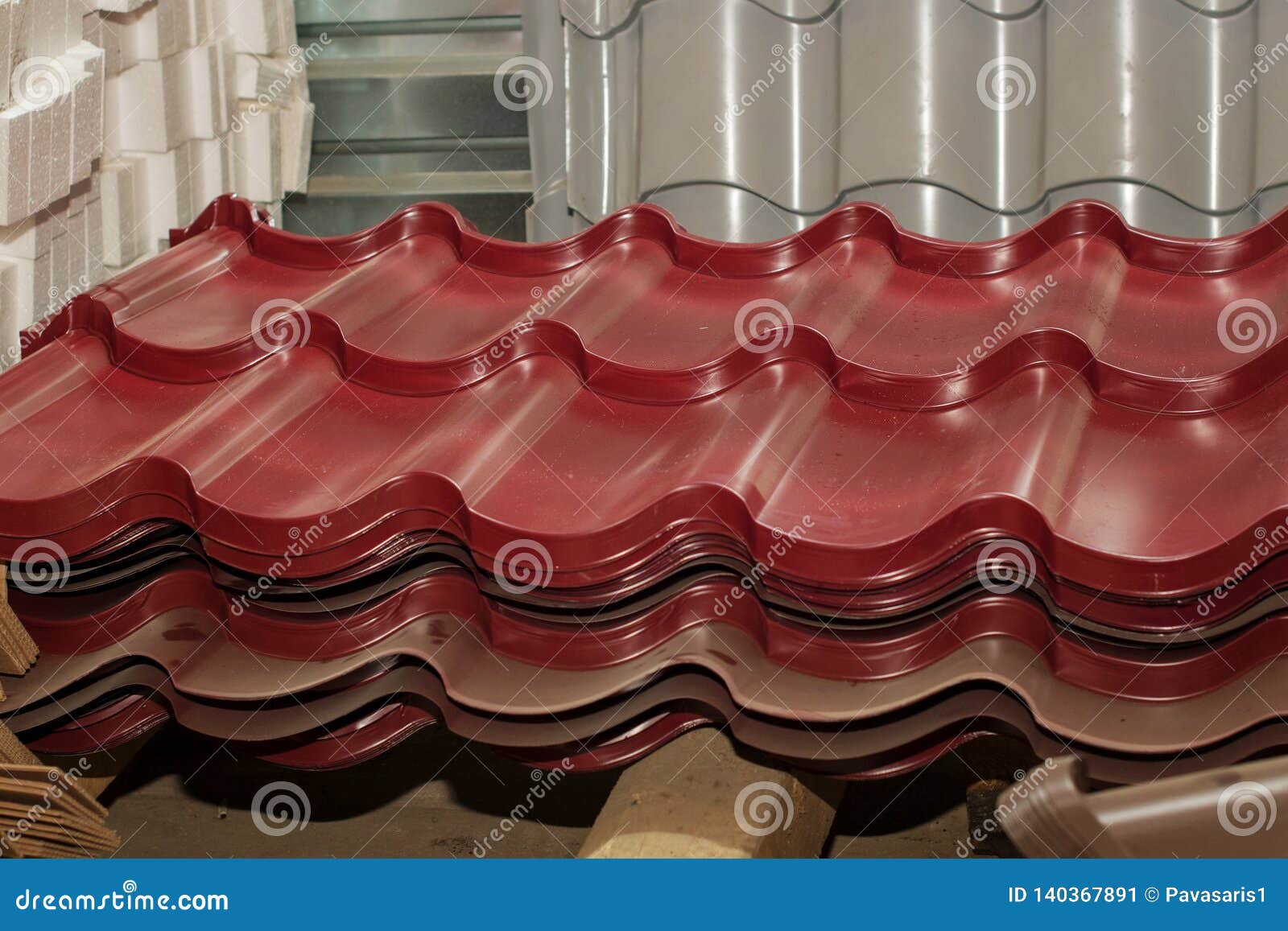 Group of Colorful Construction Steel Profile Panel Sheets for Example ...