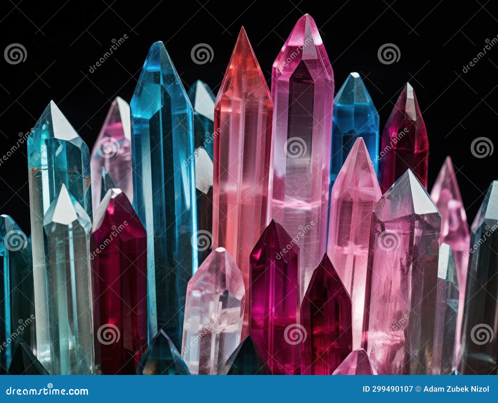 A Group of Colorful Crystals Stock Illustration - Illustration of ...