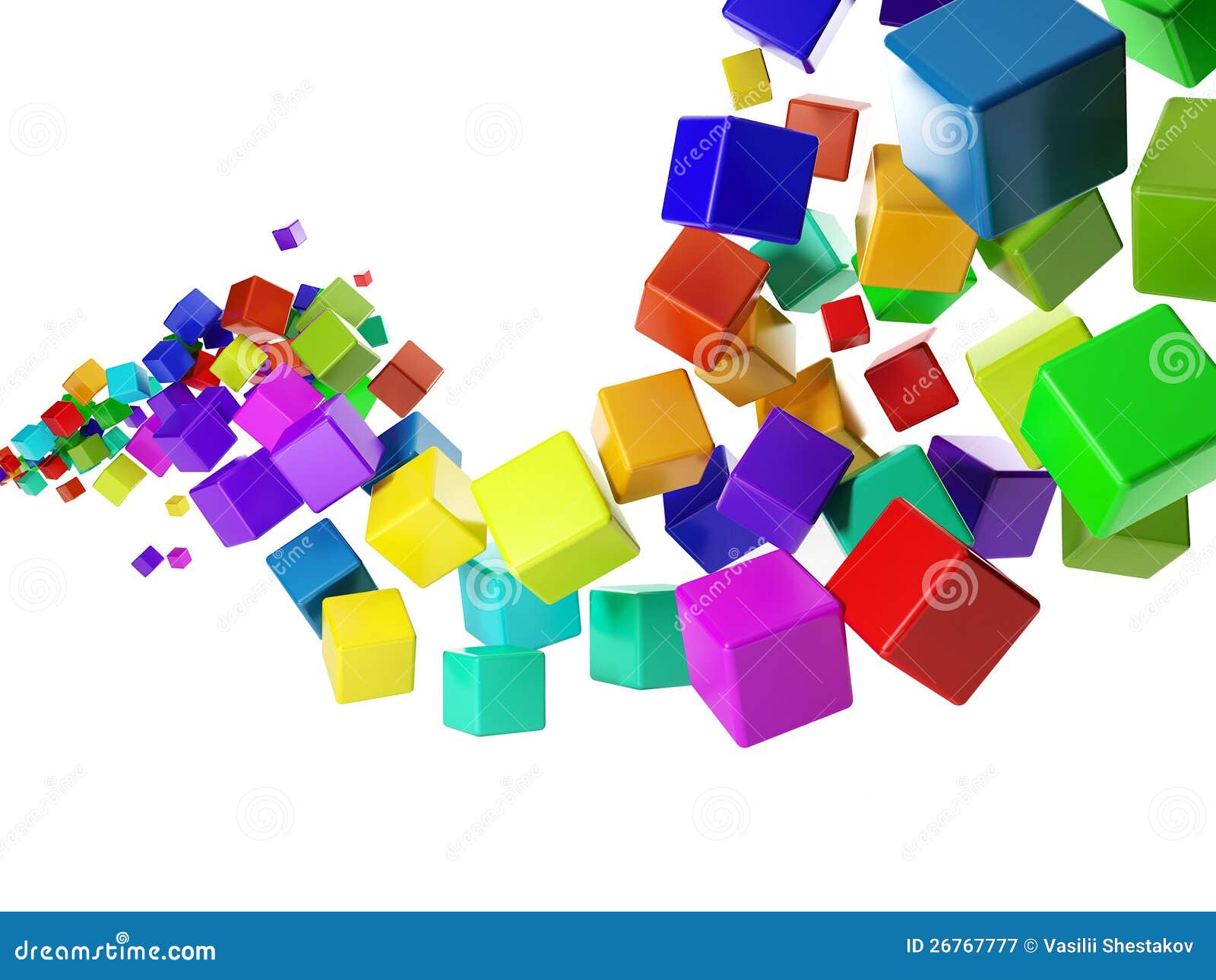 Group of Colorful Cubes Flying Stock Illustration - Illustration of ...