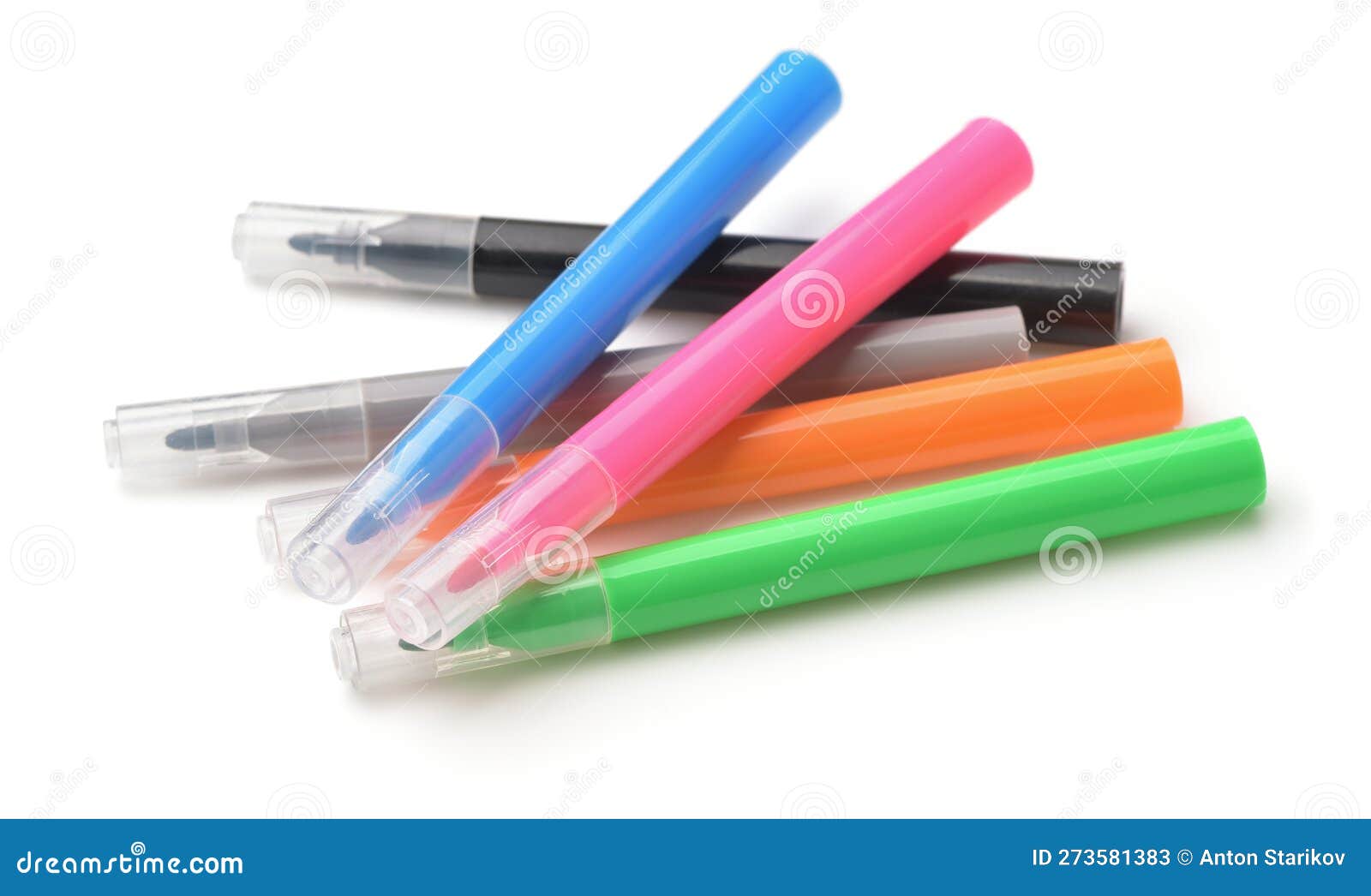 Group of Colorful Felt Tip Pens Stock Image - Image of background ...