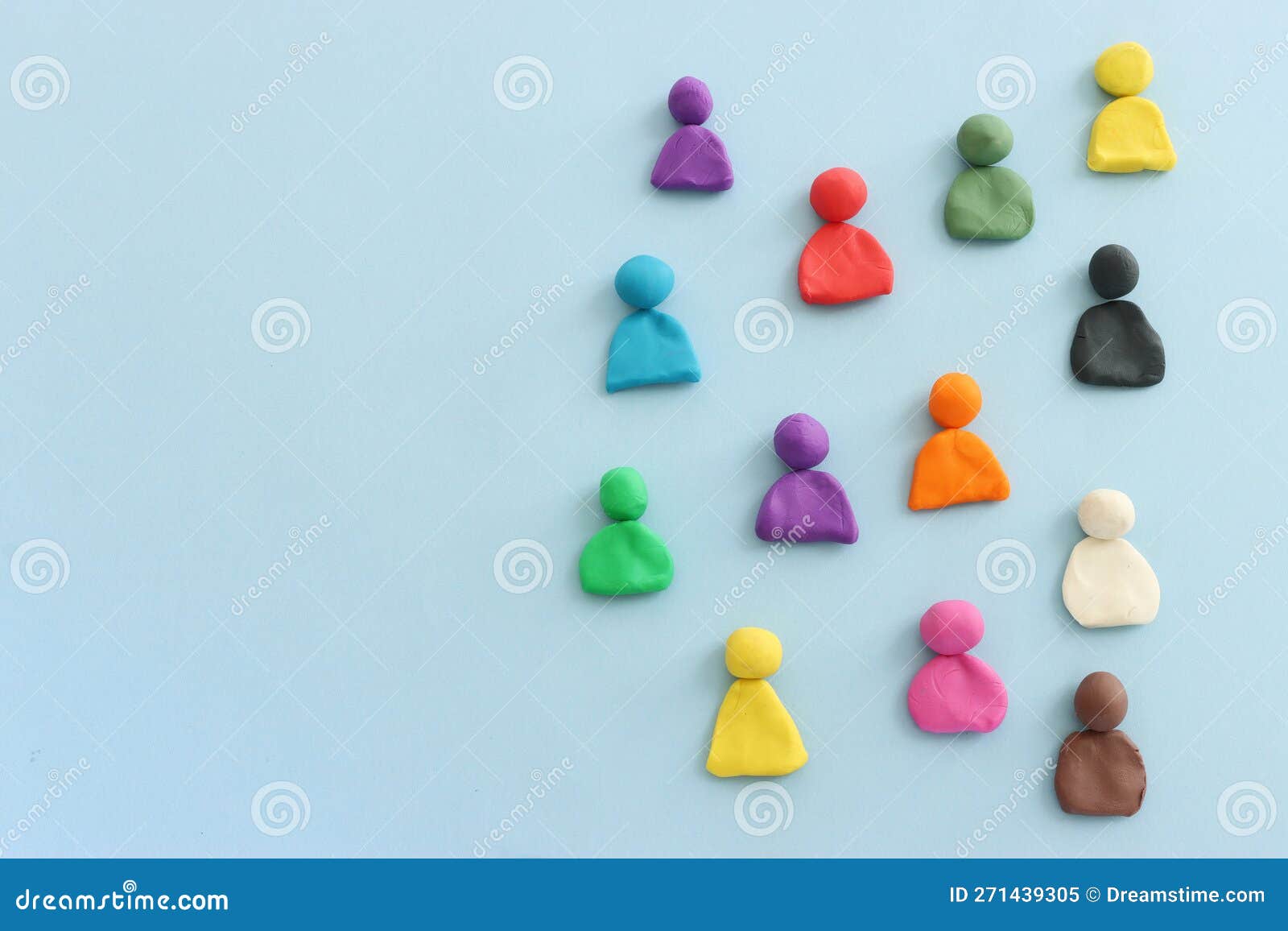 Group of Colorful Figures Over Blue Background Stock Image - Image of ...
