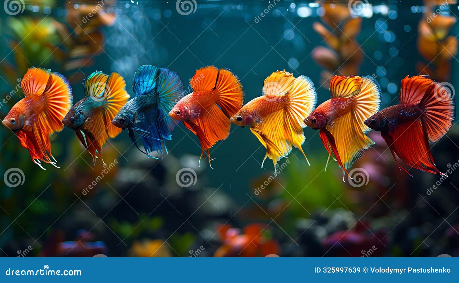 A Group of Colorful Fish Swimming in an Aquarium Stock Image - Image of ...
