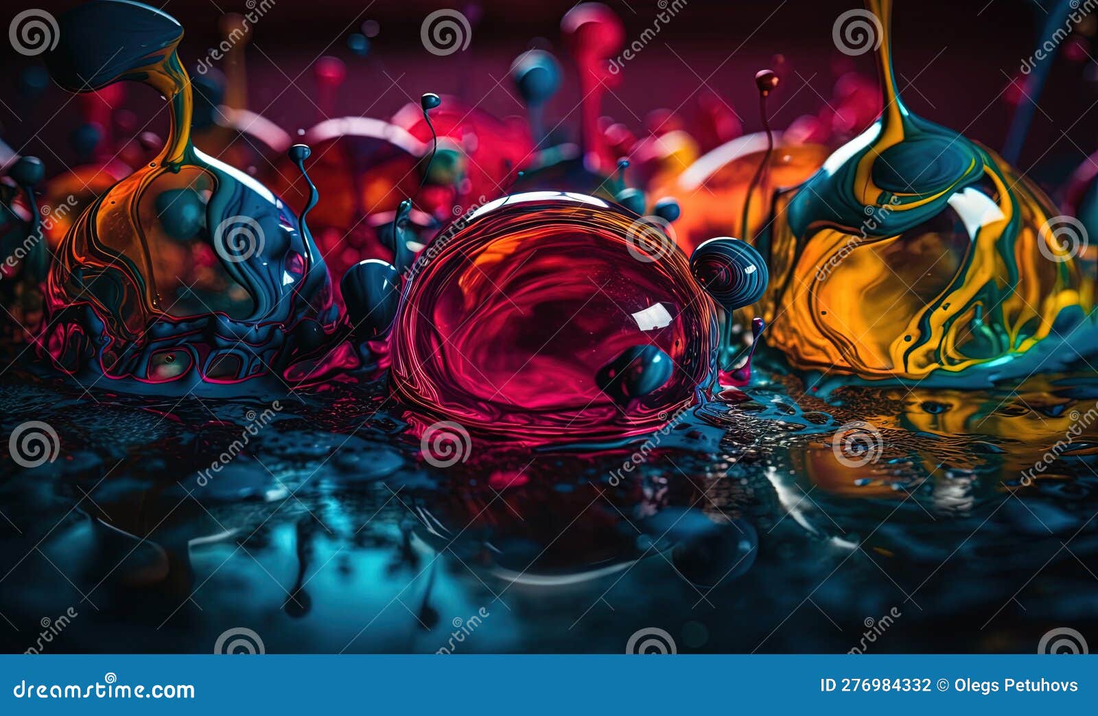 A Group of Colorful Glass Objects Sitting on Top of a Table Stock ...